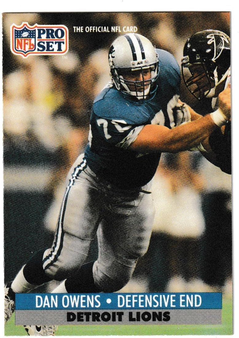 Amazon.com: Dan Owens 1991 Pro Set Football Card #151 - Detroit Lions ...