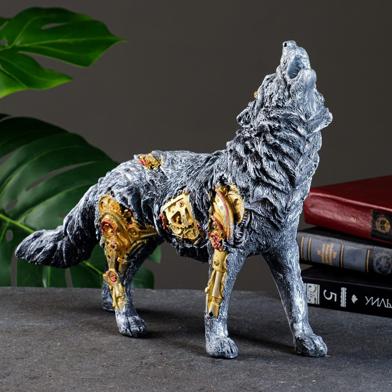 Amazon.com: Transforming Wolf Figurine - Polystone Animal Sculpture, 5. ...