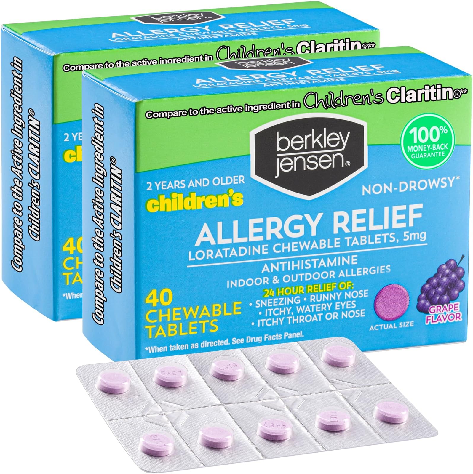 Amazon.com: Berkley Jensen Allergy Relief Children's Chewables ...
