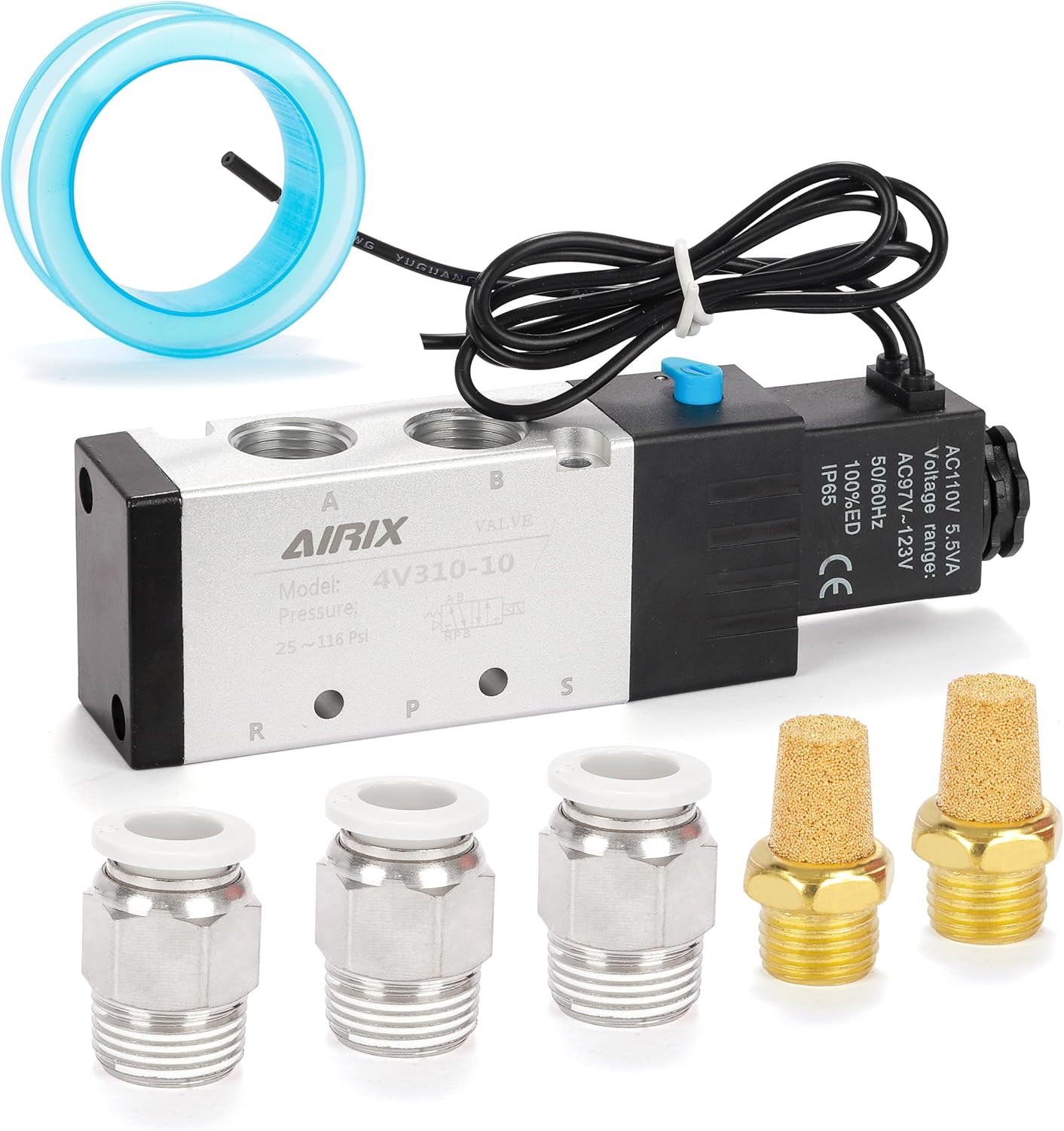 Amazon.com: AIRIX 4V310-10 Pneumatic Solenoid Valve AC110V, 2 Position ...