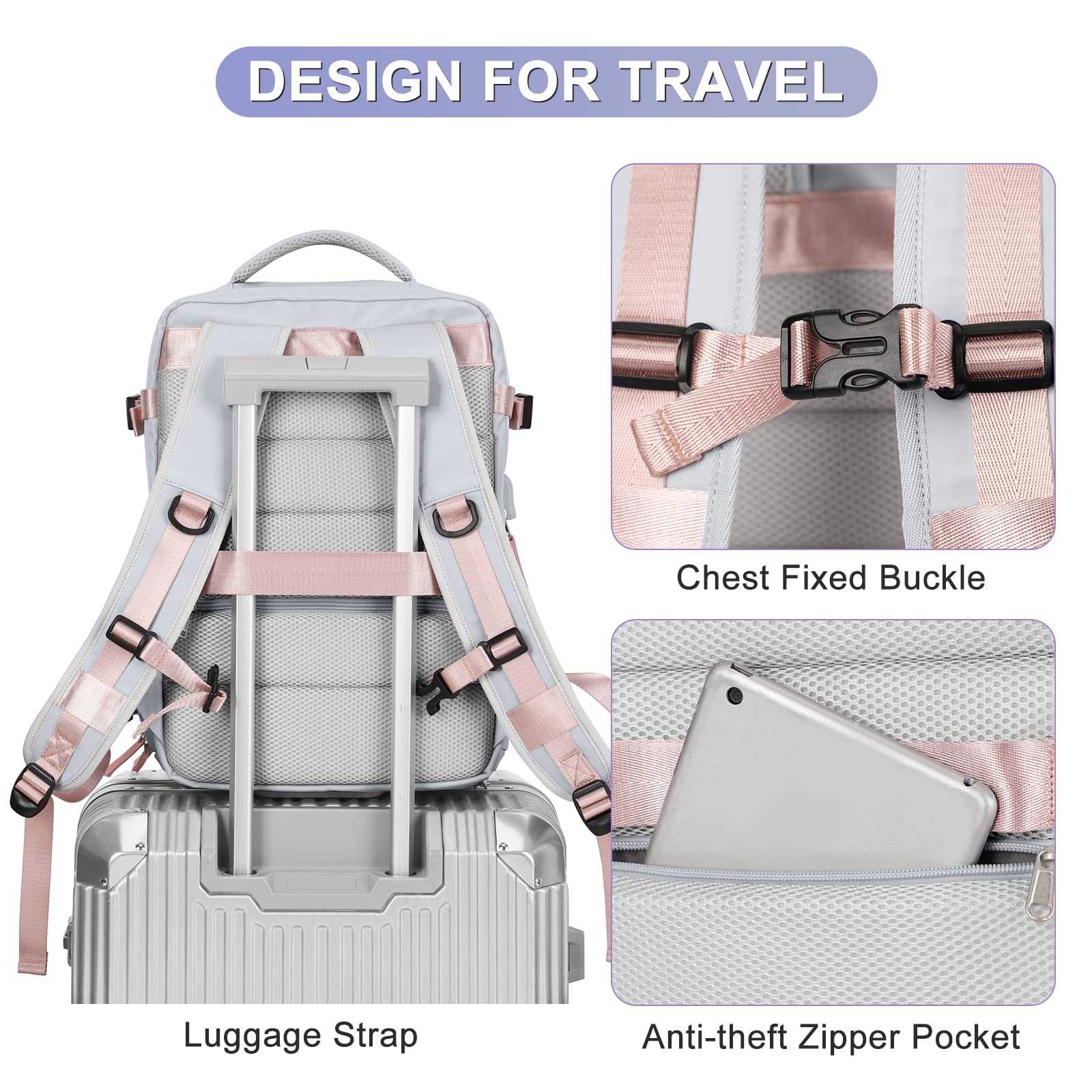 coofay Travel Backpack For Women Airline Approved Carry On Backpack ...