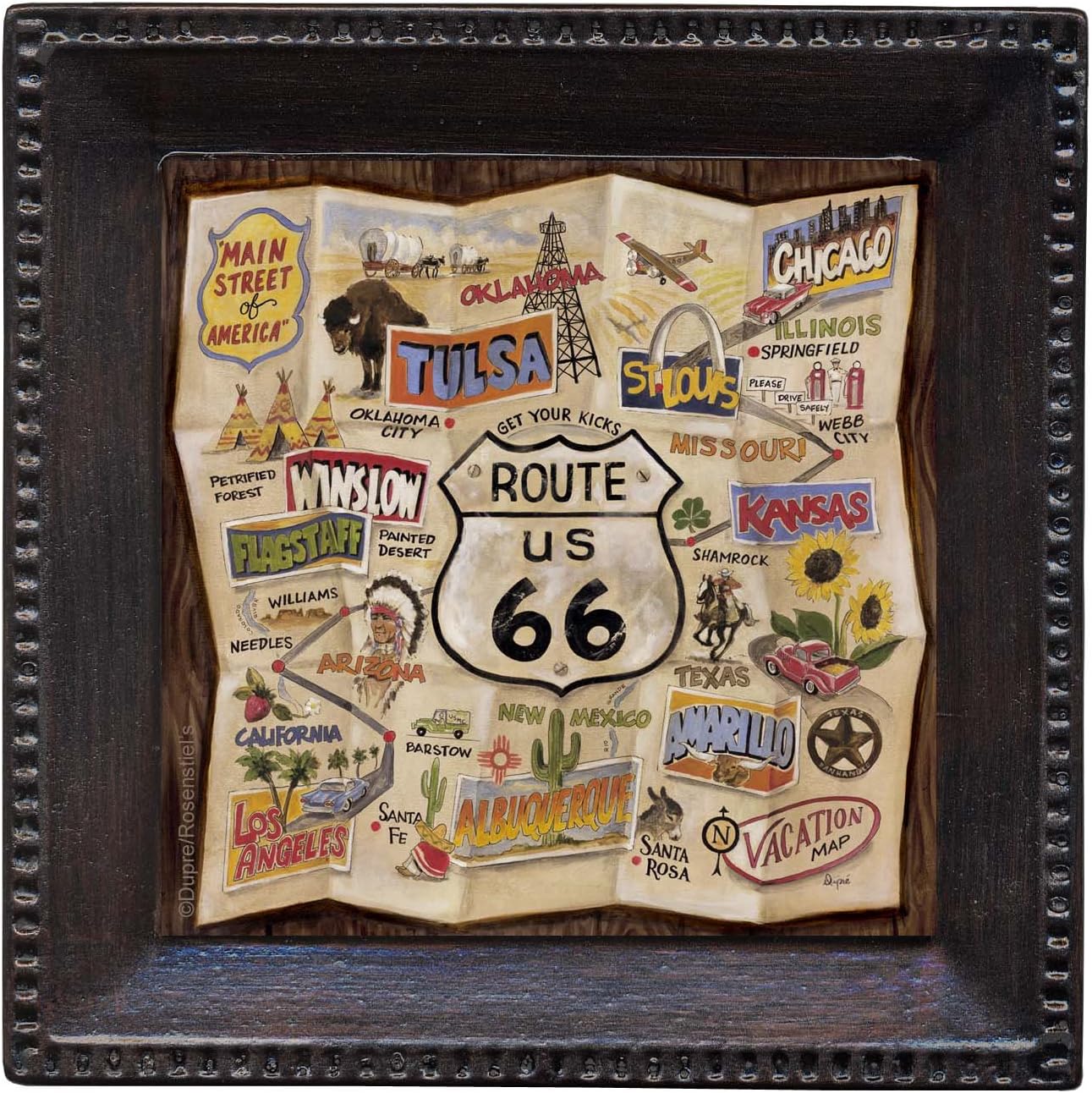 Amazon.com | Thirstystone Ambiance Coaster Set, Route 66 Map ...