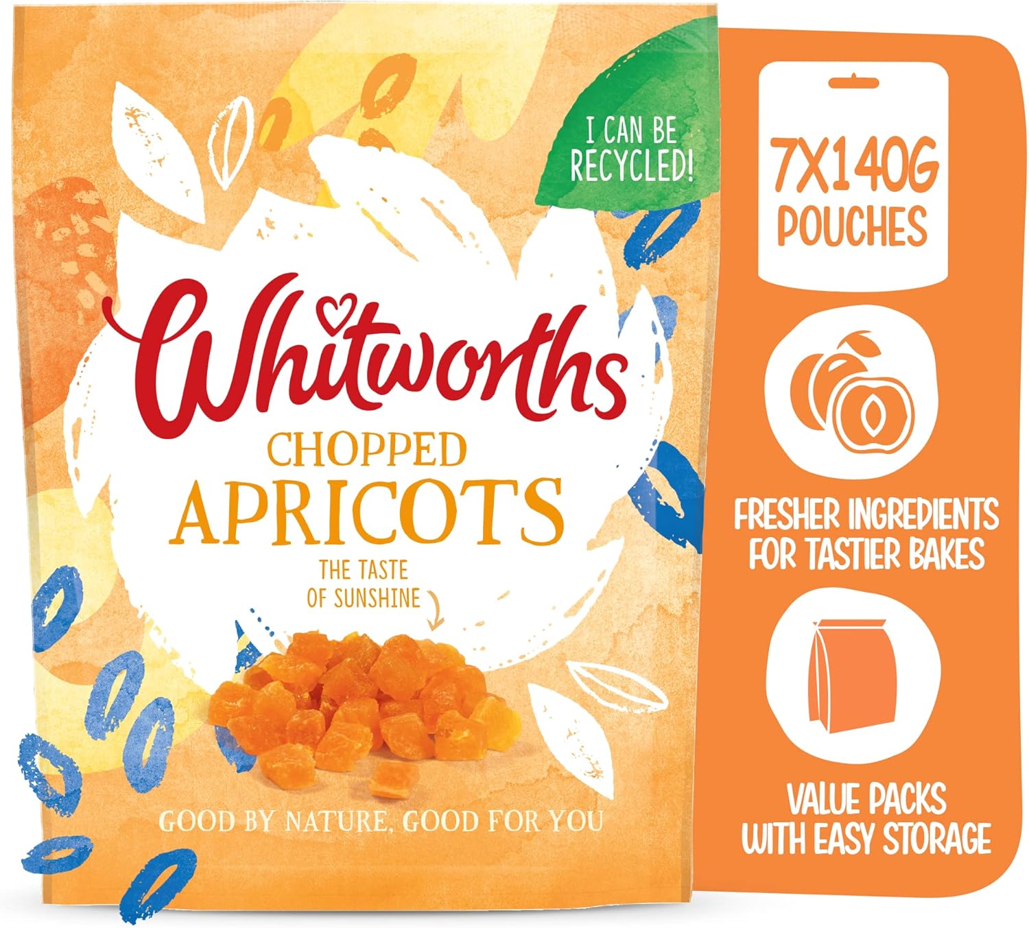 Whitworths Chopped Apricots | 7 x 140g | Perfect for Baking | Vegan ...