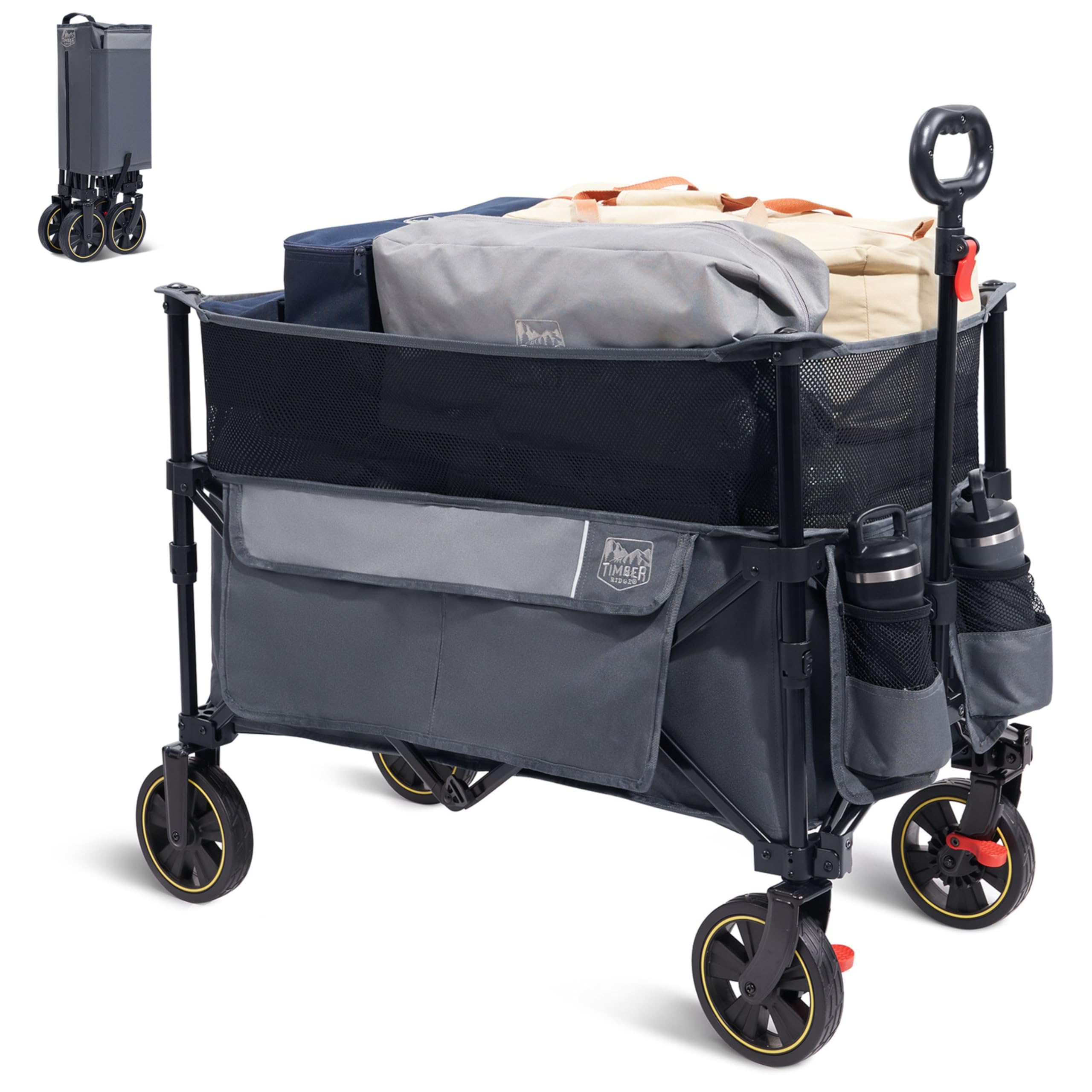 TIMBER RIDGE XXXL Festival Trolley with Brakes, Folding Camping Wagon ...
