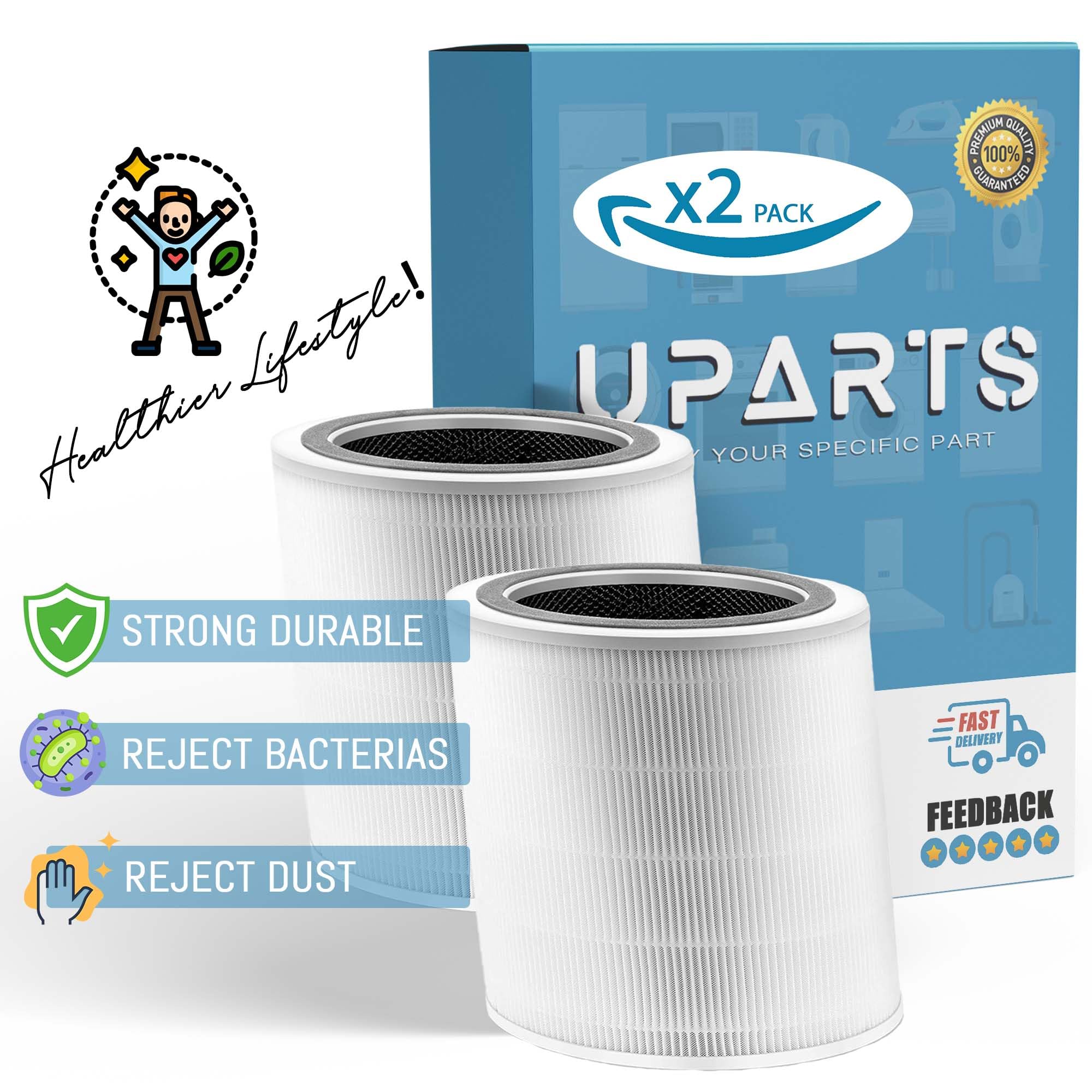 Snapklik.com : UPARTS - 2-Pack Replacement Filter Compatible