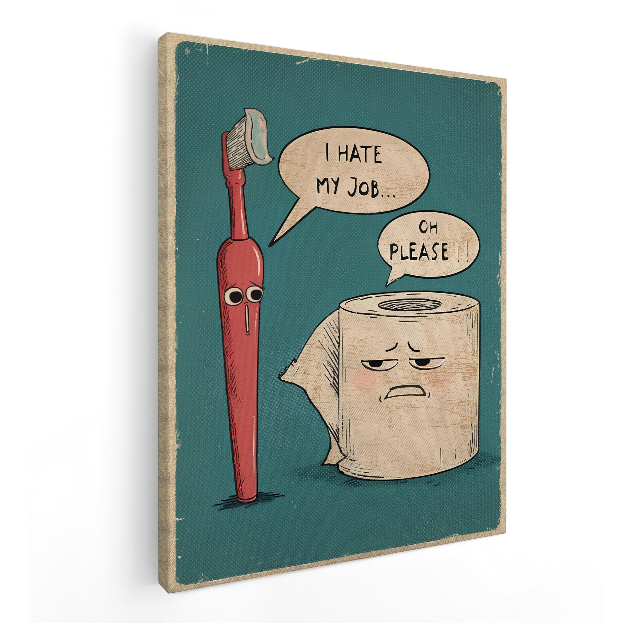 QICLM Funny Bathroom Wall Art, I Hate My Job Oh Please Funny Toothbrush ...