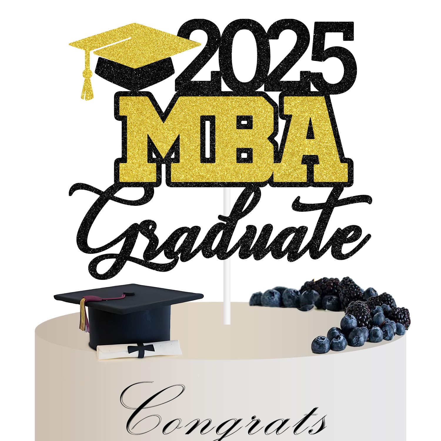 Amazon.com: 2025 MBA Graduate Cake Topper, Congrats Grad, You Did It ...