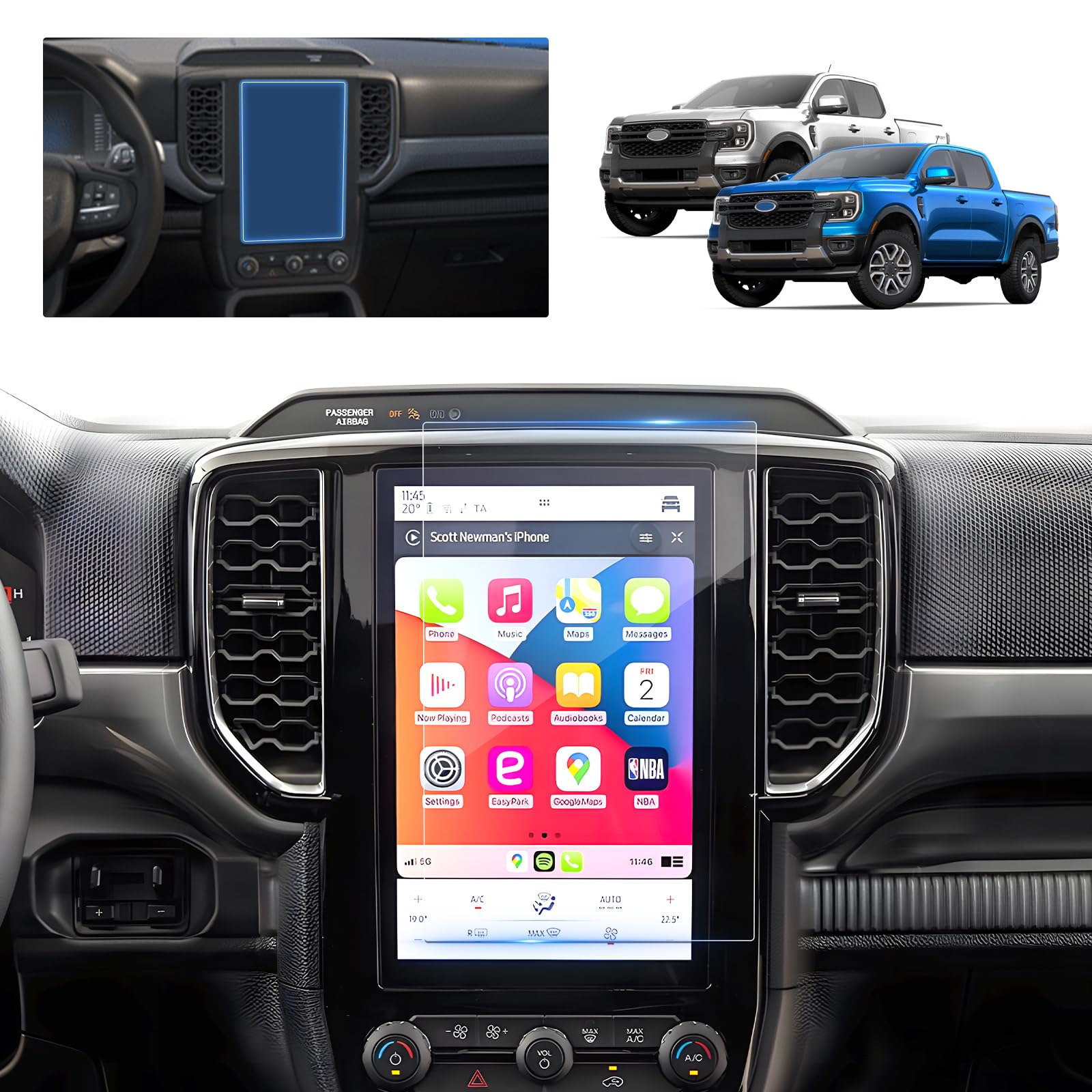 Amazon.com: BSTW for 2024 Ford Ranger Screen Protector for 2024 2025 ...