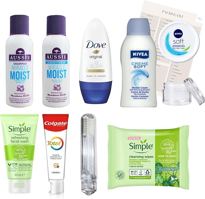 Travel Toiletries Set for Women - Mini Travel Toiletries- Travel Size ...