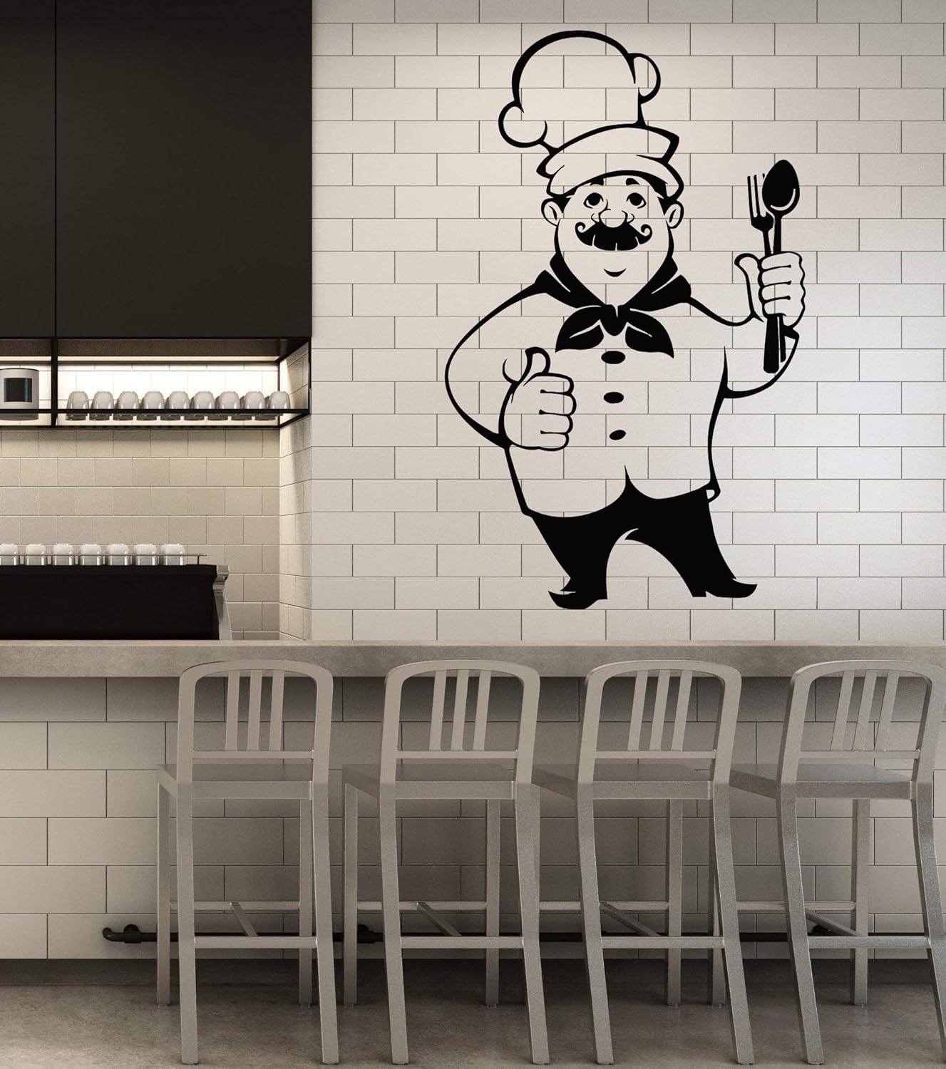 Amazon.com: Large Vinyl Wall Decal Chef Cooking Restaurant Menu Food ...