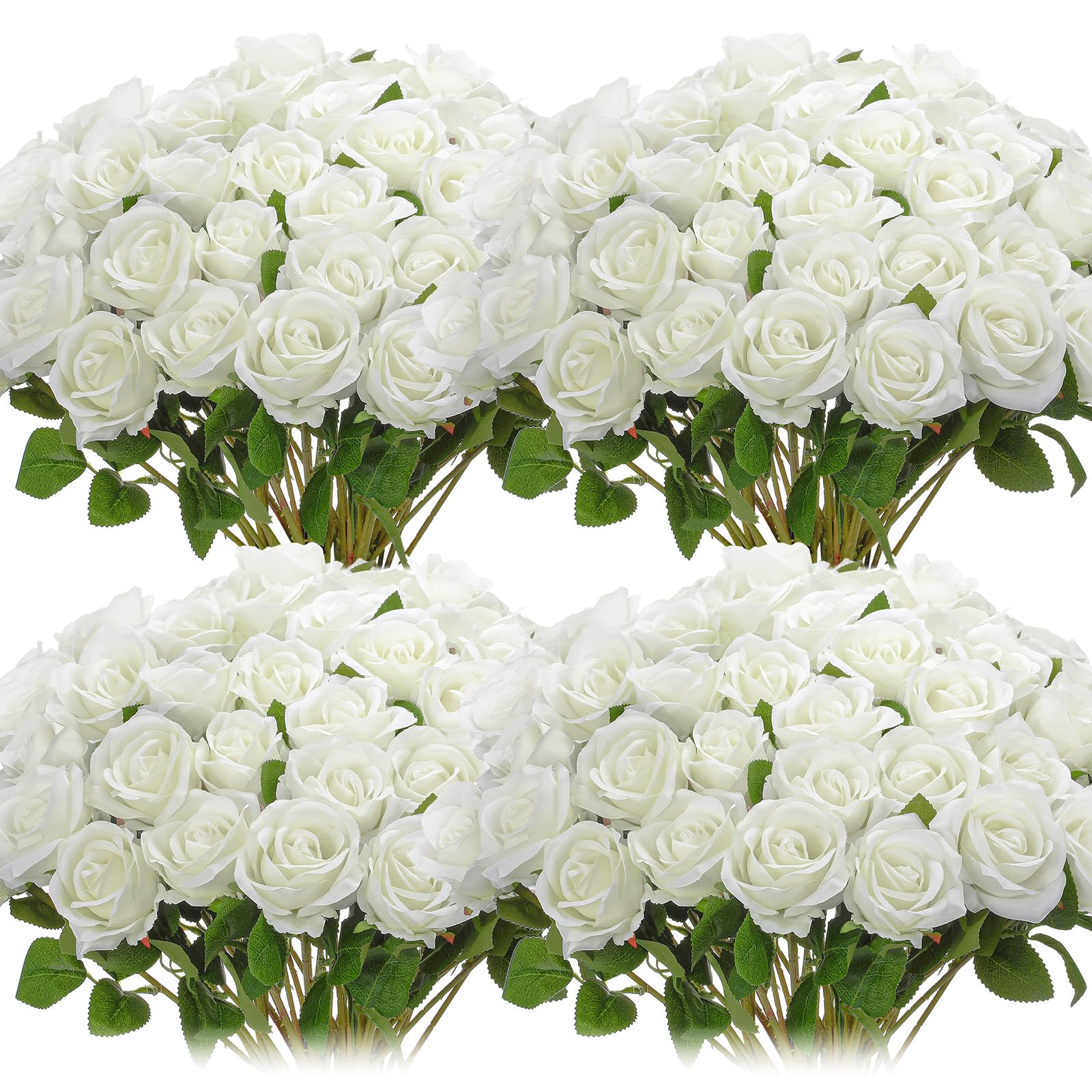 Amazon.com: Wiwiqing 50 Pcs Artificial Roses Flowers Bulk Realistic ...