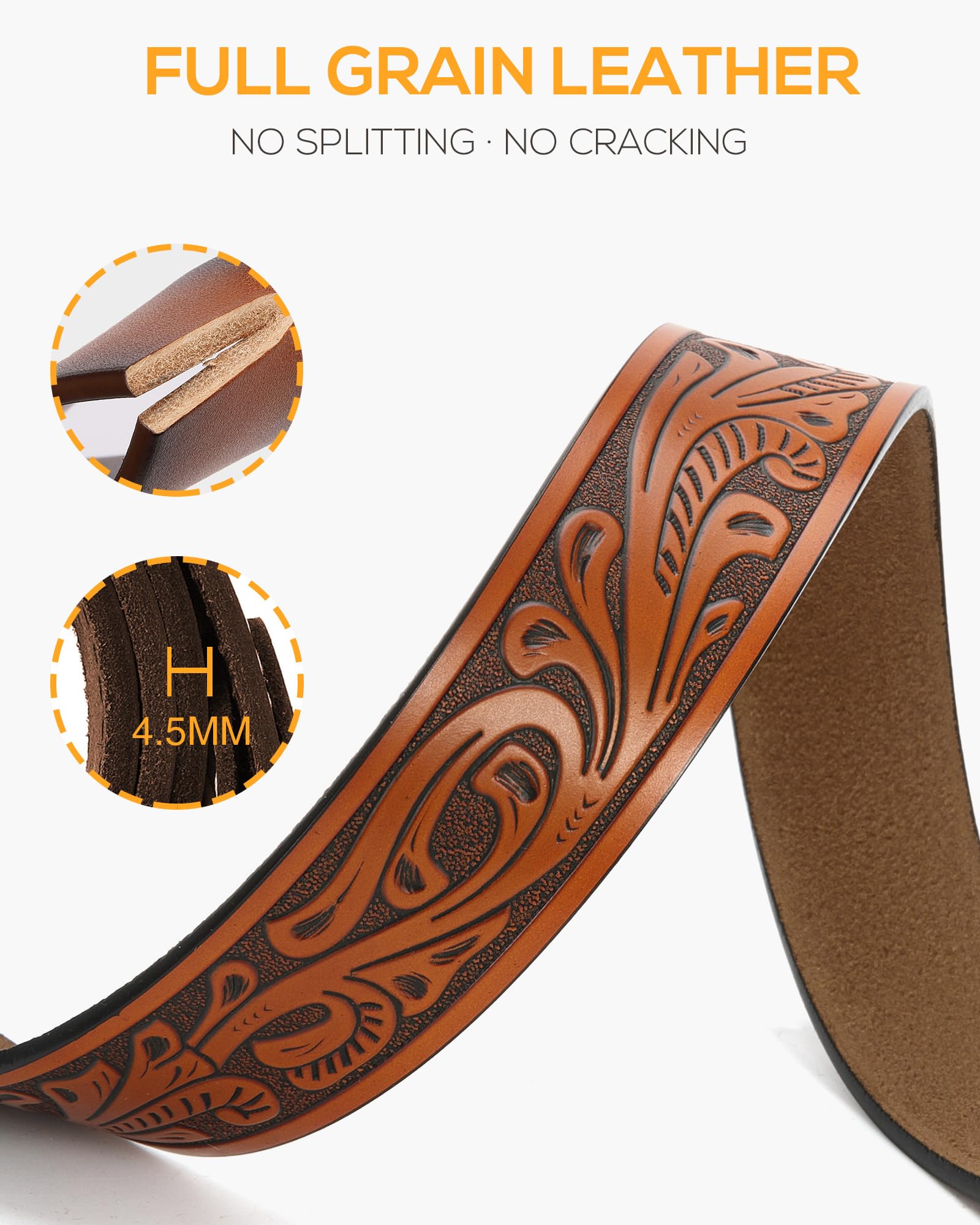 Snapklik.com : CHAOREN Western Belts For Men Without Buckle