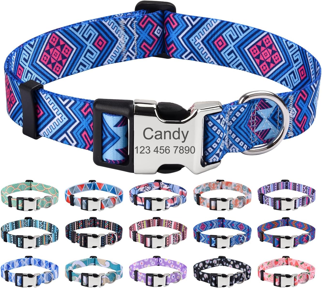 Amazon.com : MarukoPet Personalized Dog Collars, Customized Dog Collar ...