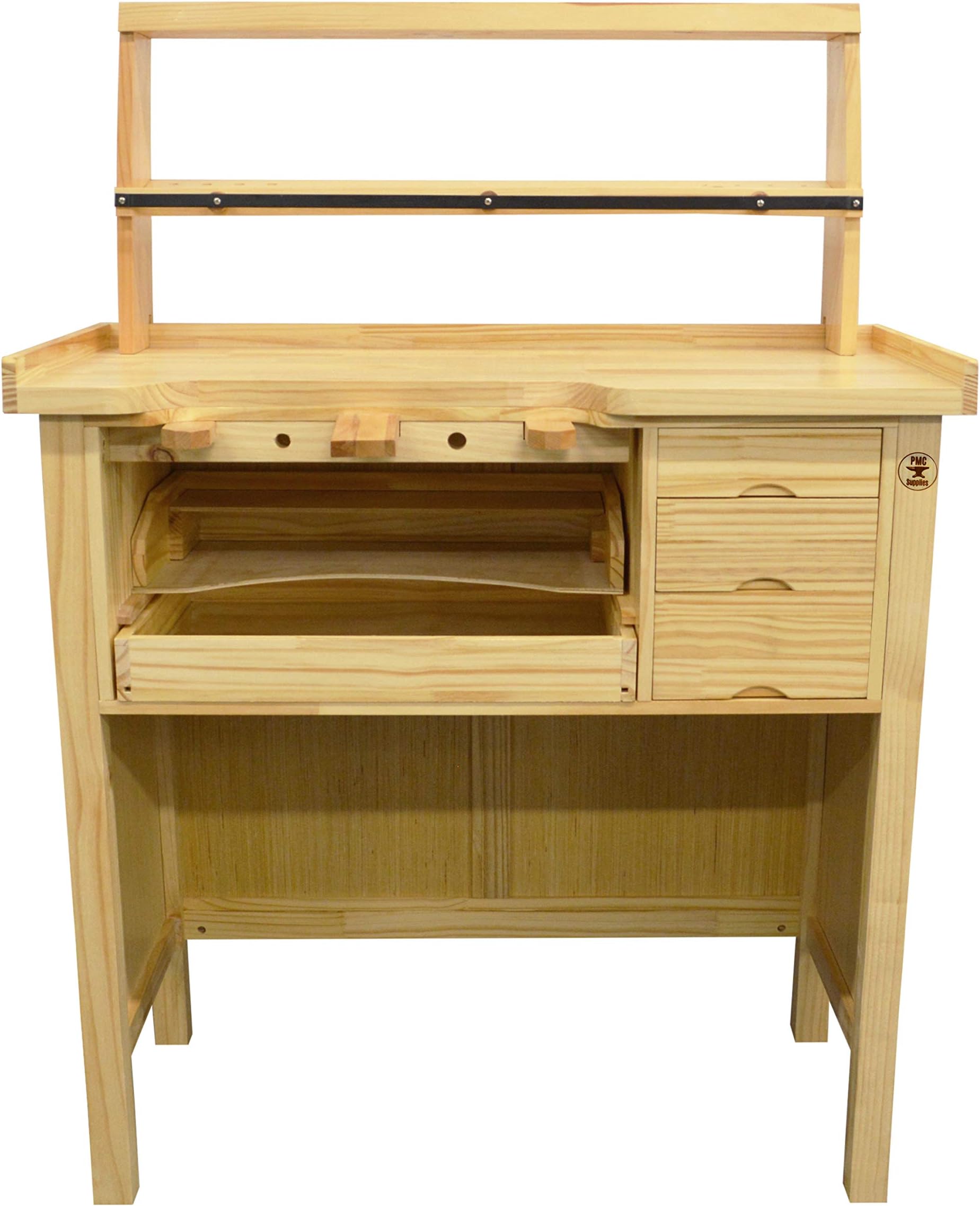 Amazon.com: PMC Supplies Jewelers Bench Deluxe Solid Wooden Jewelry ...