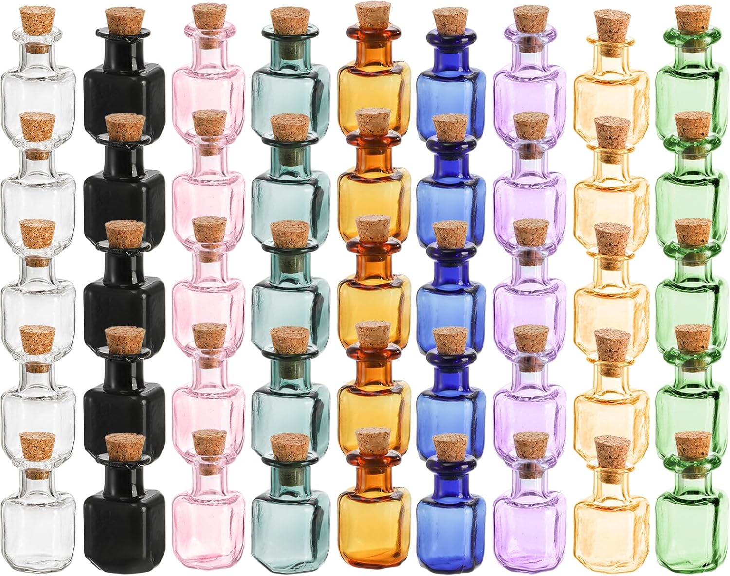 TOPZEA 45 Pcs Tiny Spell Jars Glass Square Potion Bottles Decorative ...