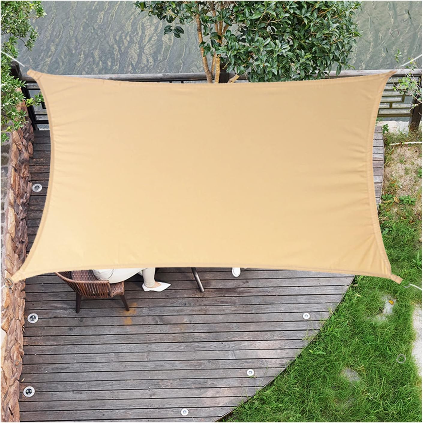Amazon.com : Large Sun Shade Sail Outdoor Rainproof Canvas Sun Shade ...