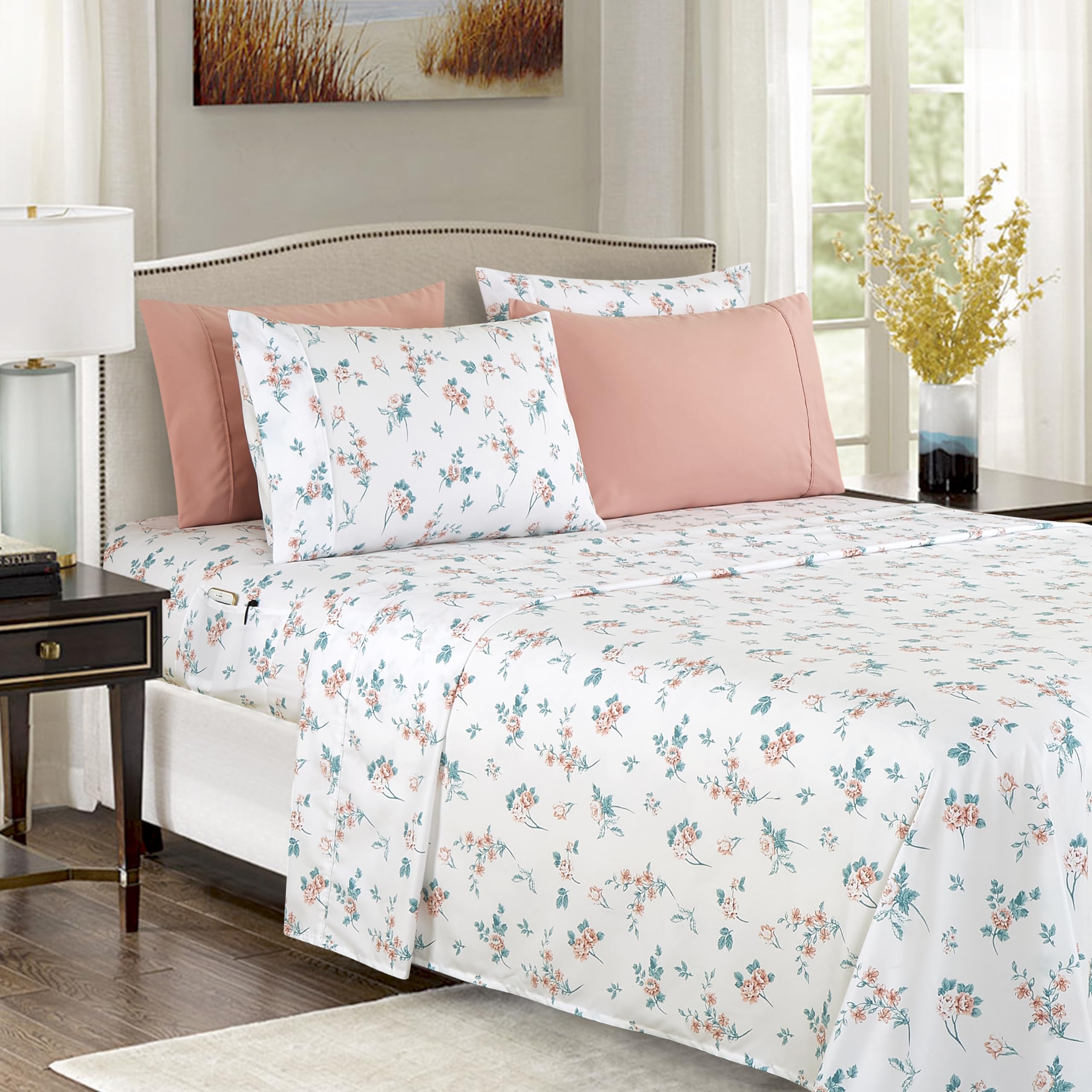 Amazon.com: Elegant Comfort Softest and Coziest 4-Piece Sheet Set ...