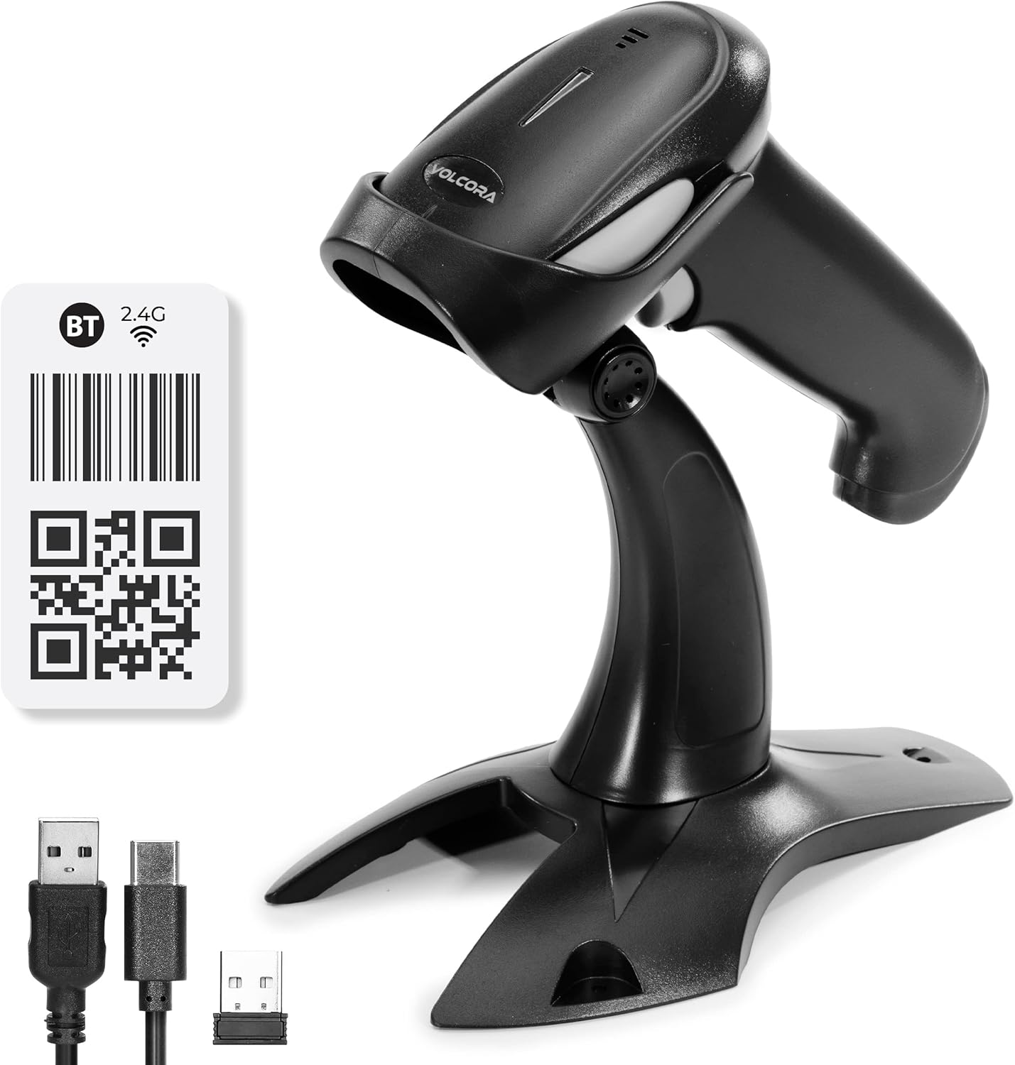 Amazon.com: Volcora Wireless Bluetooth Barcode Scanner, QR Code, USB ...