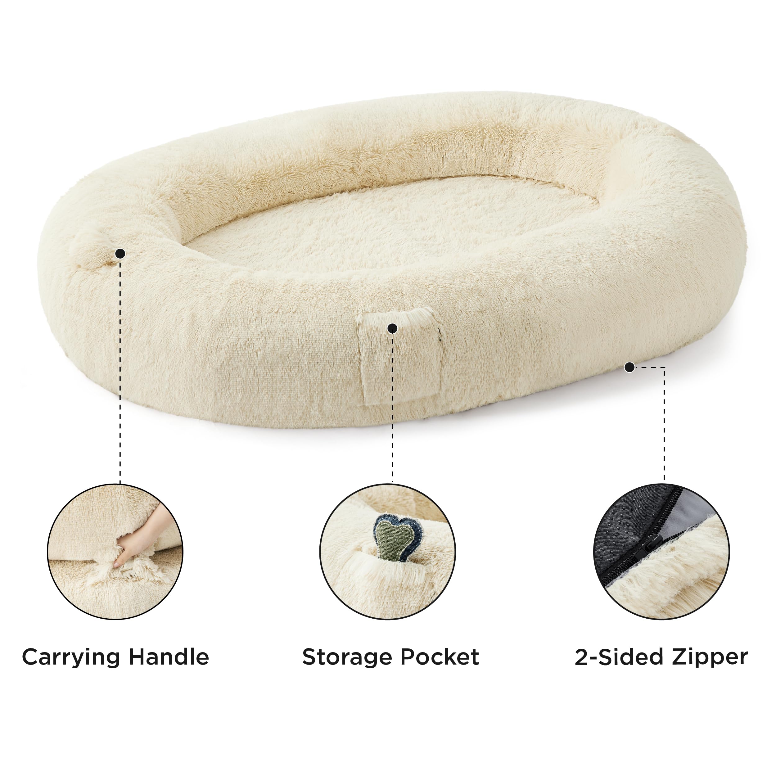 Bedsure Human Dog Bed for People Adults, Calming Human Size Giant Dog ...