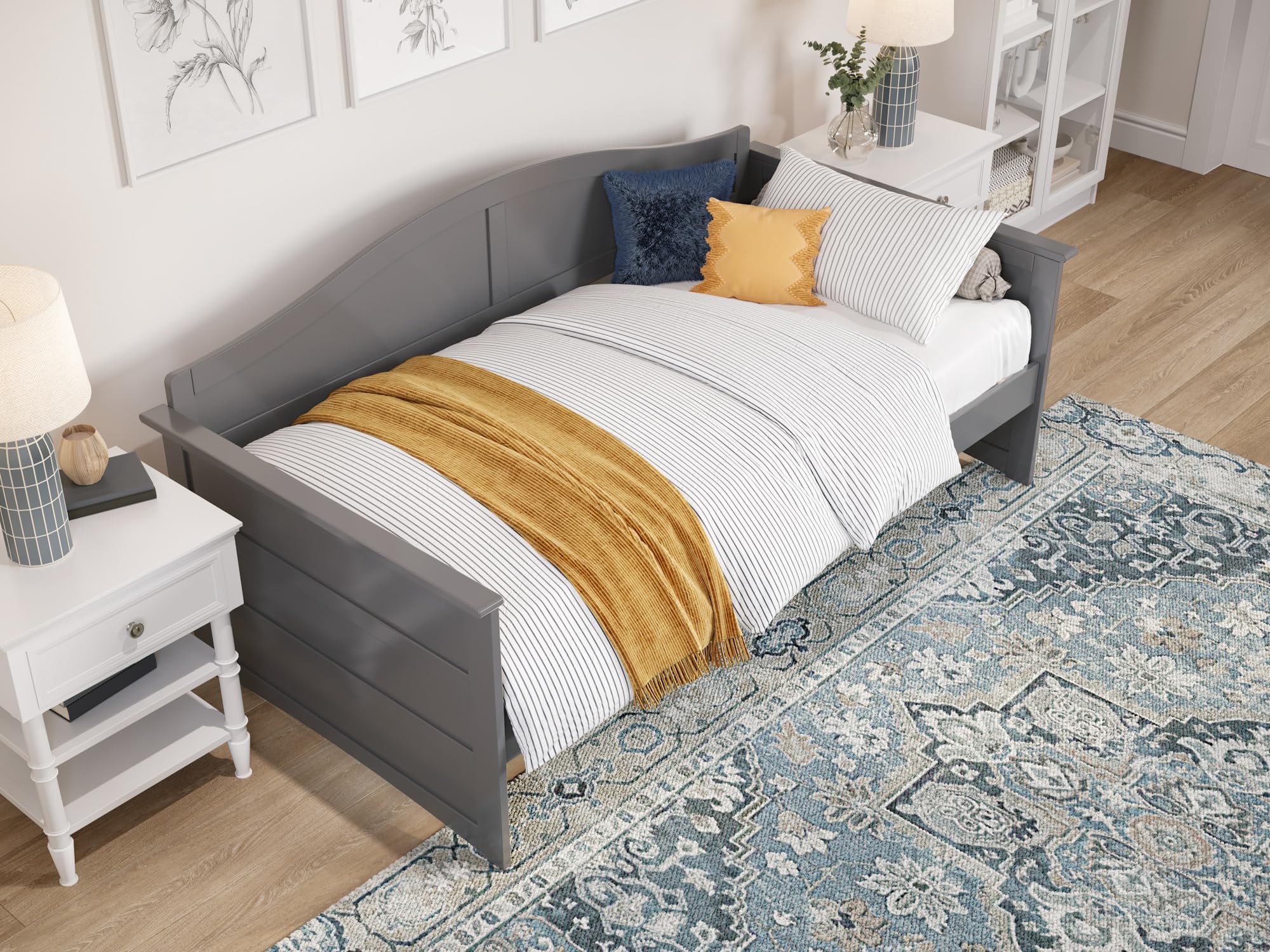Snapklik.com : Acadia Wood Daybed Frame, Twin, Grey