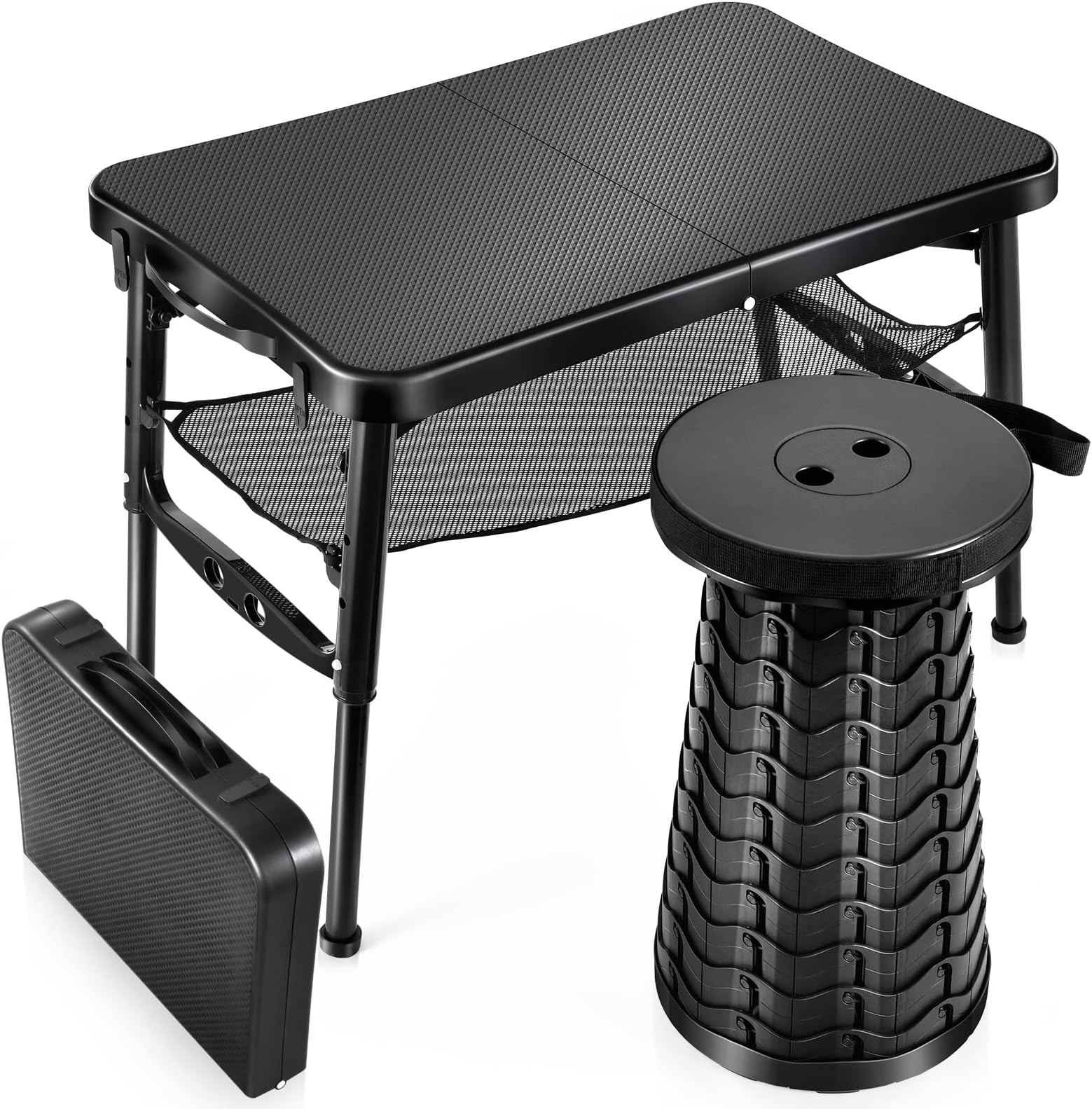 Amazon.com: Small Collapsible Table and Stool for Camping - LUXJET ...