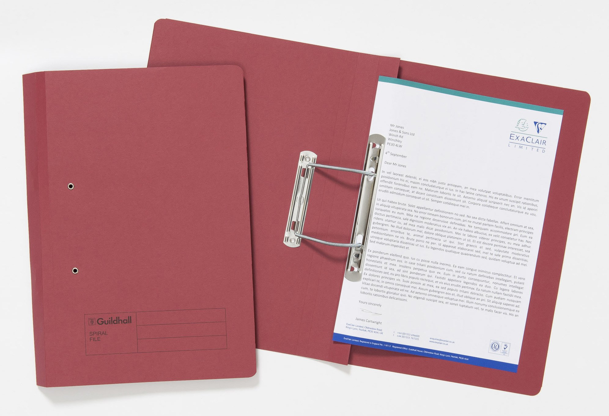 Exacompta - Ref 346-REDZ - Guildhall - Document Spiral Files, 285gsm ...