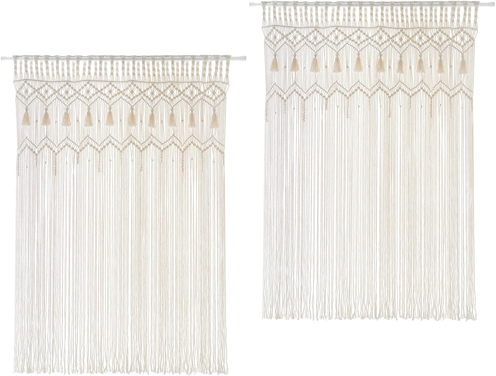 Amazon.com: SmoothNovelty Green Macrame Curtain Large Boho Macrame ...