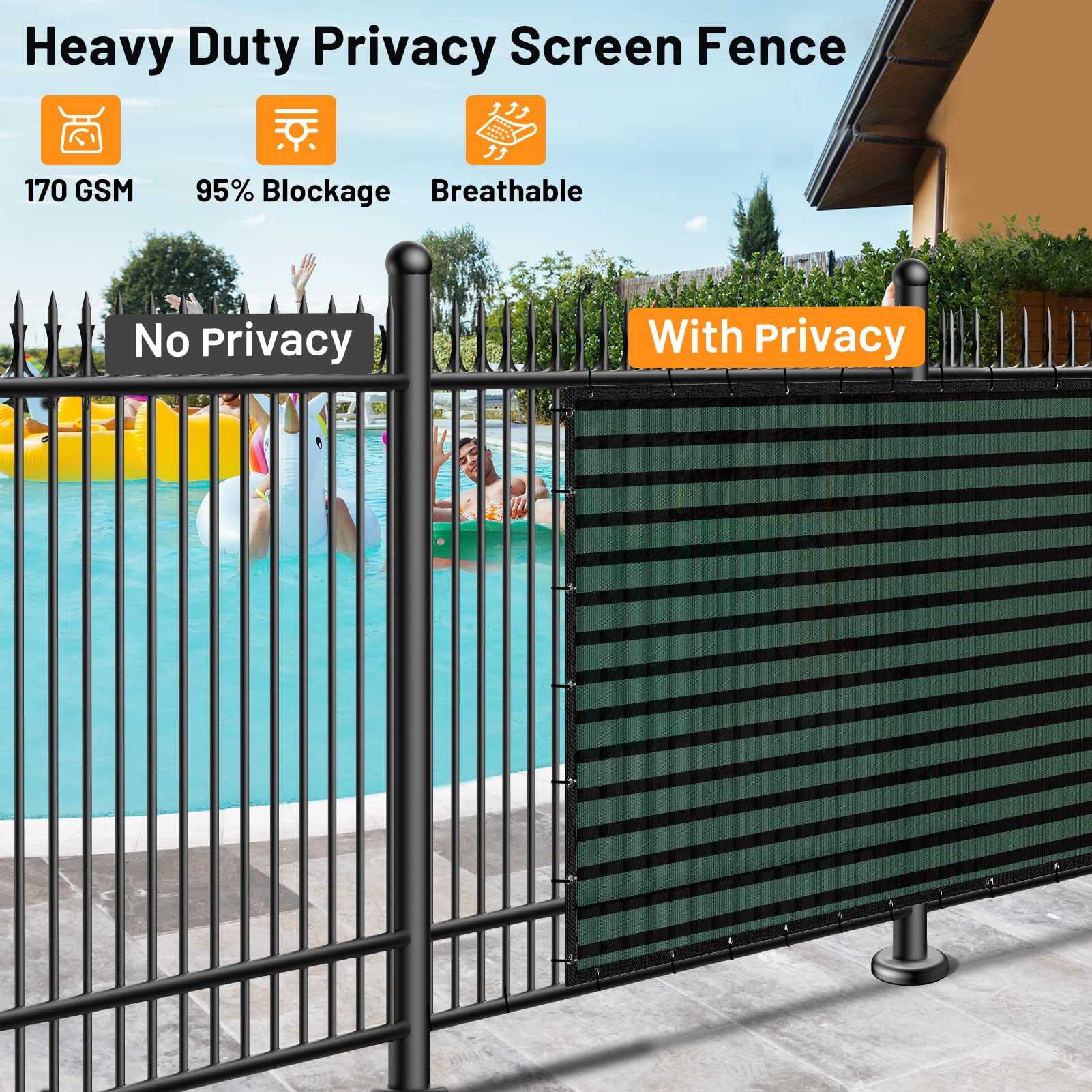 Snapklik.com : Winpull 6FT X 50FT Privacy Screen Fence Heavy Duty ...