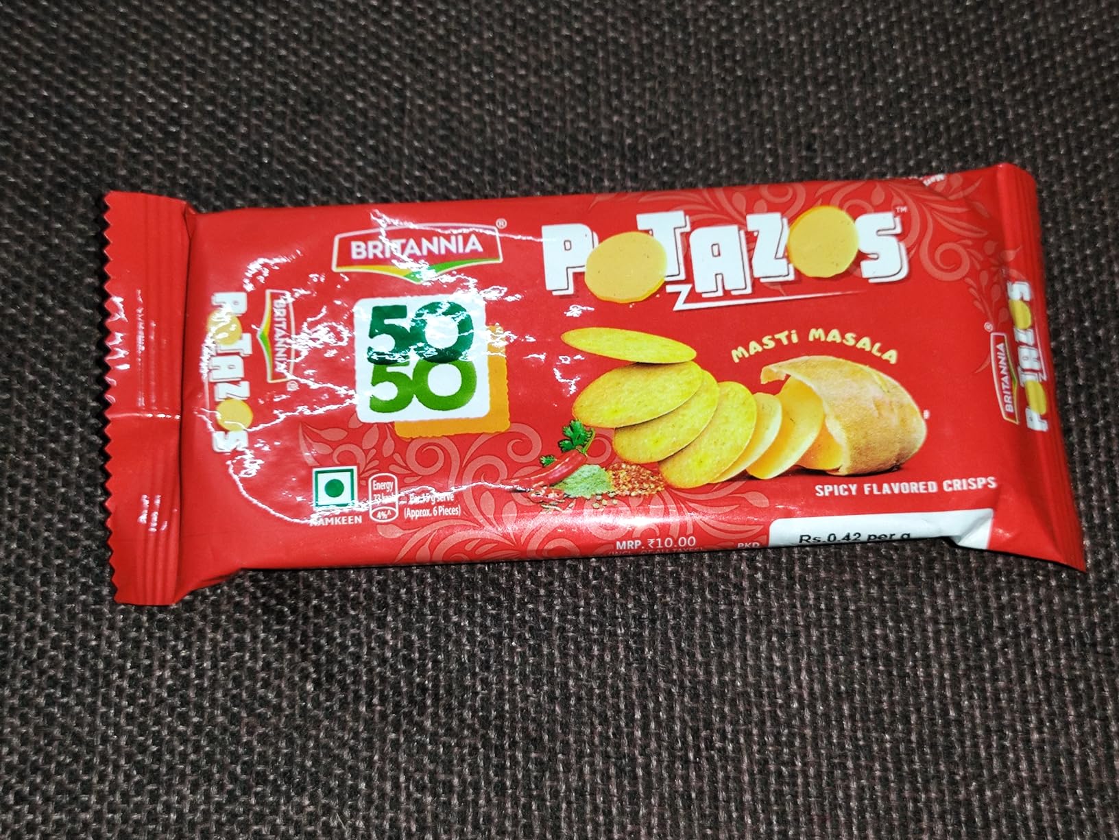 Britannia 50-50 Potazos Masti Masala Spicy Flavored Crisps, 29g ...