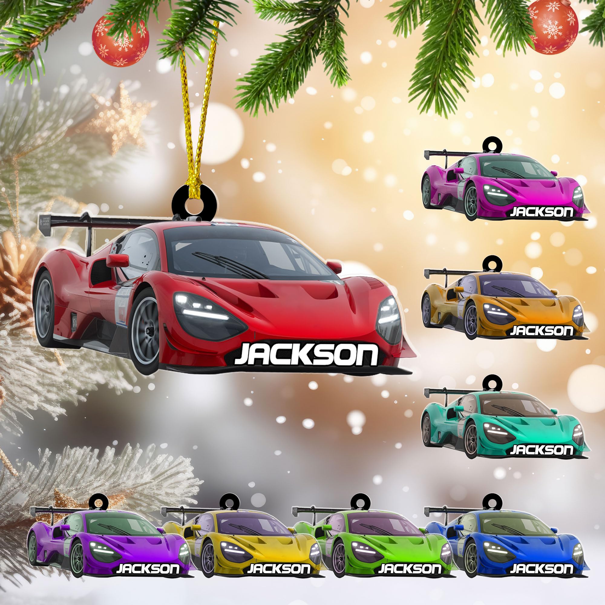 Amazon.com: Custom Race Car Ornaments, F1 Racing Christmas Ornament ...