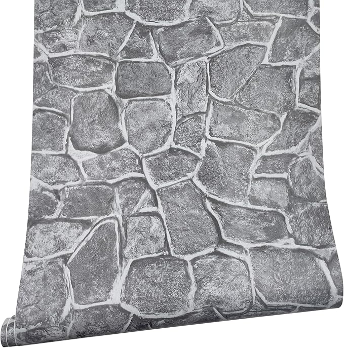 Amazon.com - Yifely Grey Rock Stone Decorative Shelving Paper Vinyl ...
