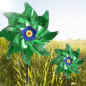Amazon.com: Slofunife Pinwheels for Yard and Garden, 6 Pack Green ...