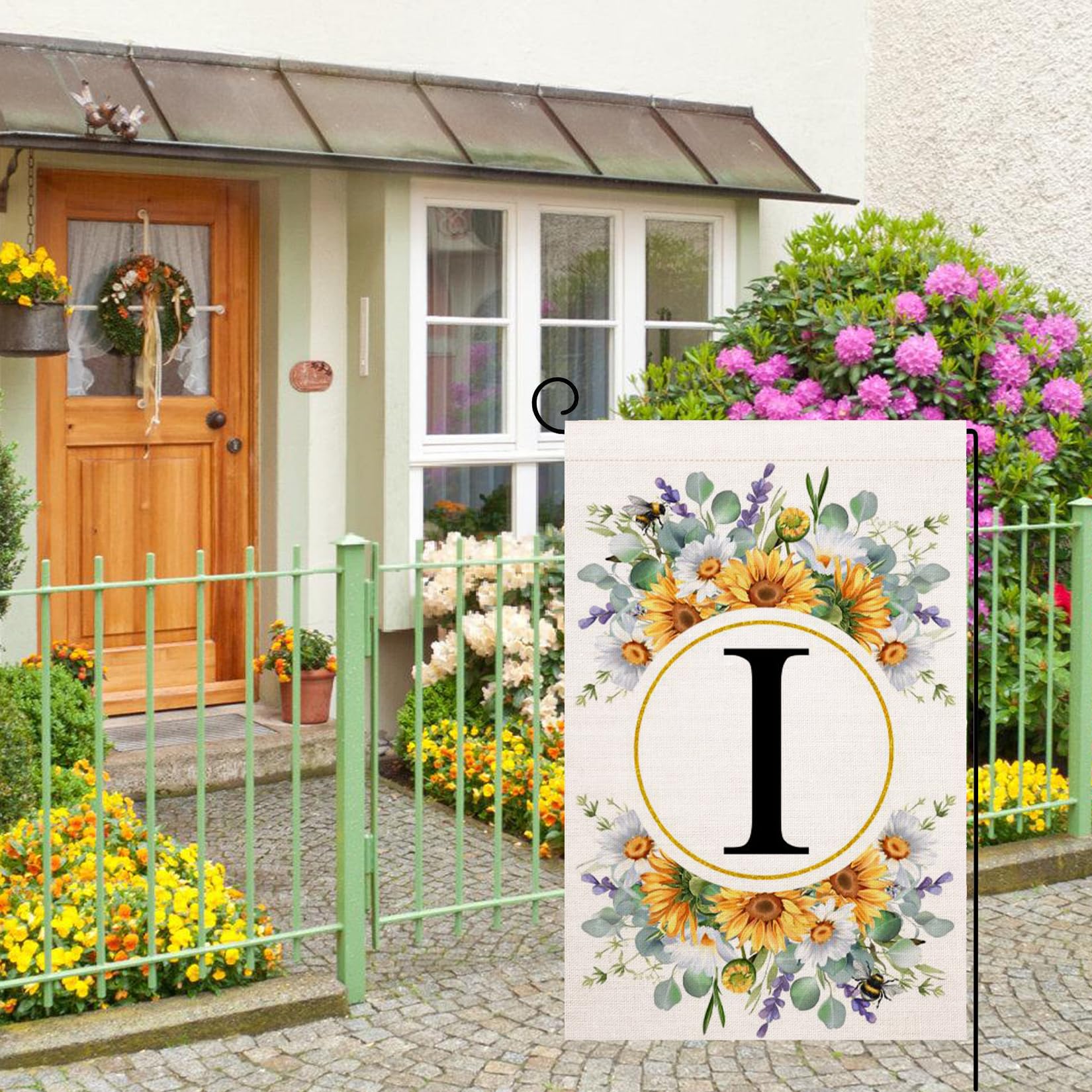 Snapklik.com : Monogram Letter Garden Flag Outside 12x18 Inch Double ...