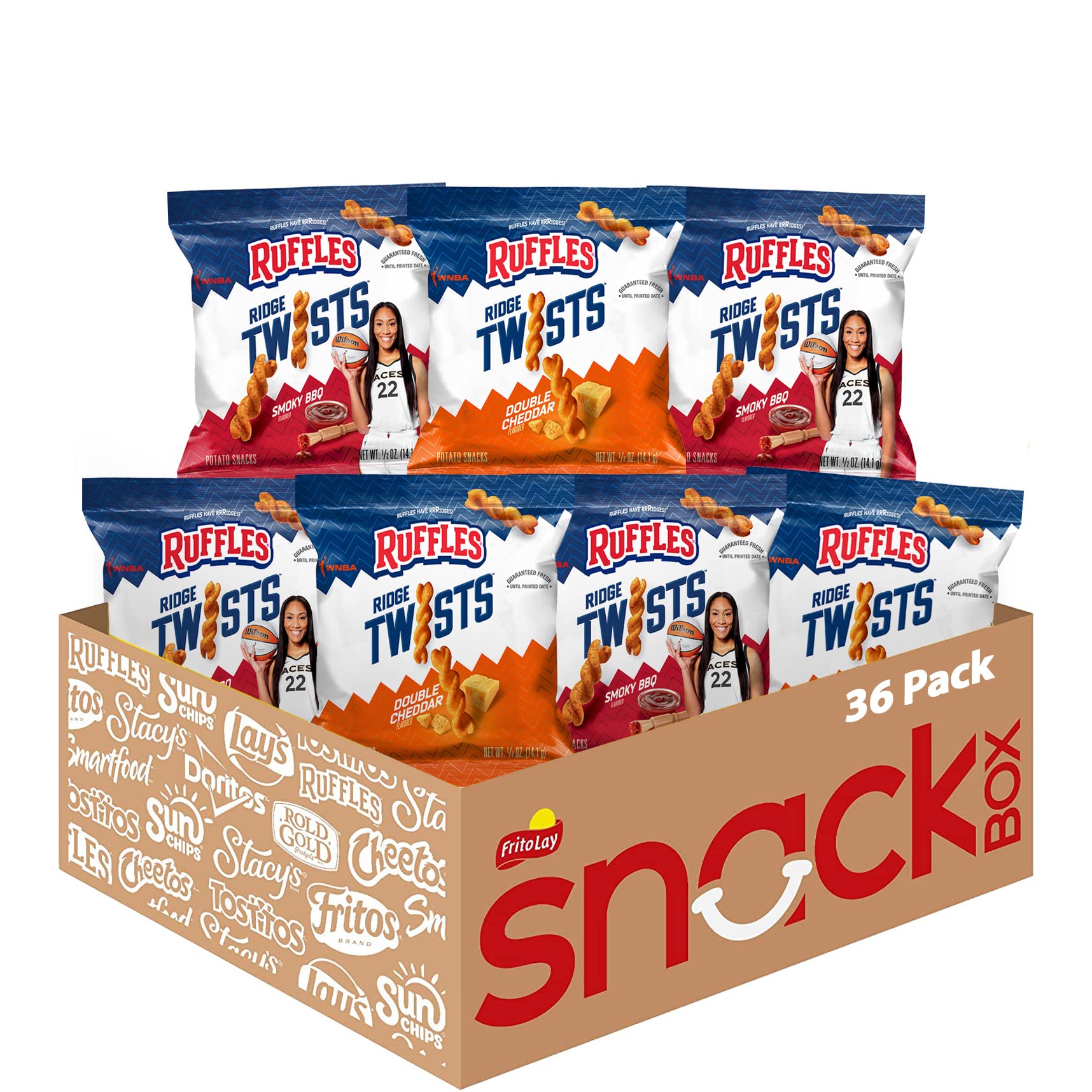 Ruffles Ridge Twists, Smoky BBQ & Double Cheddar flavor Variety Pack ...