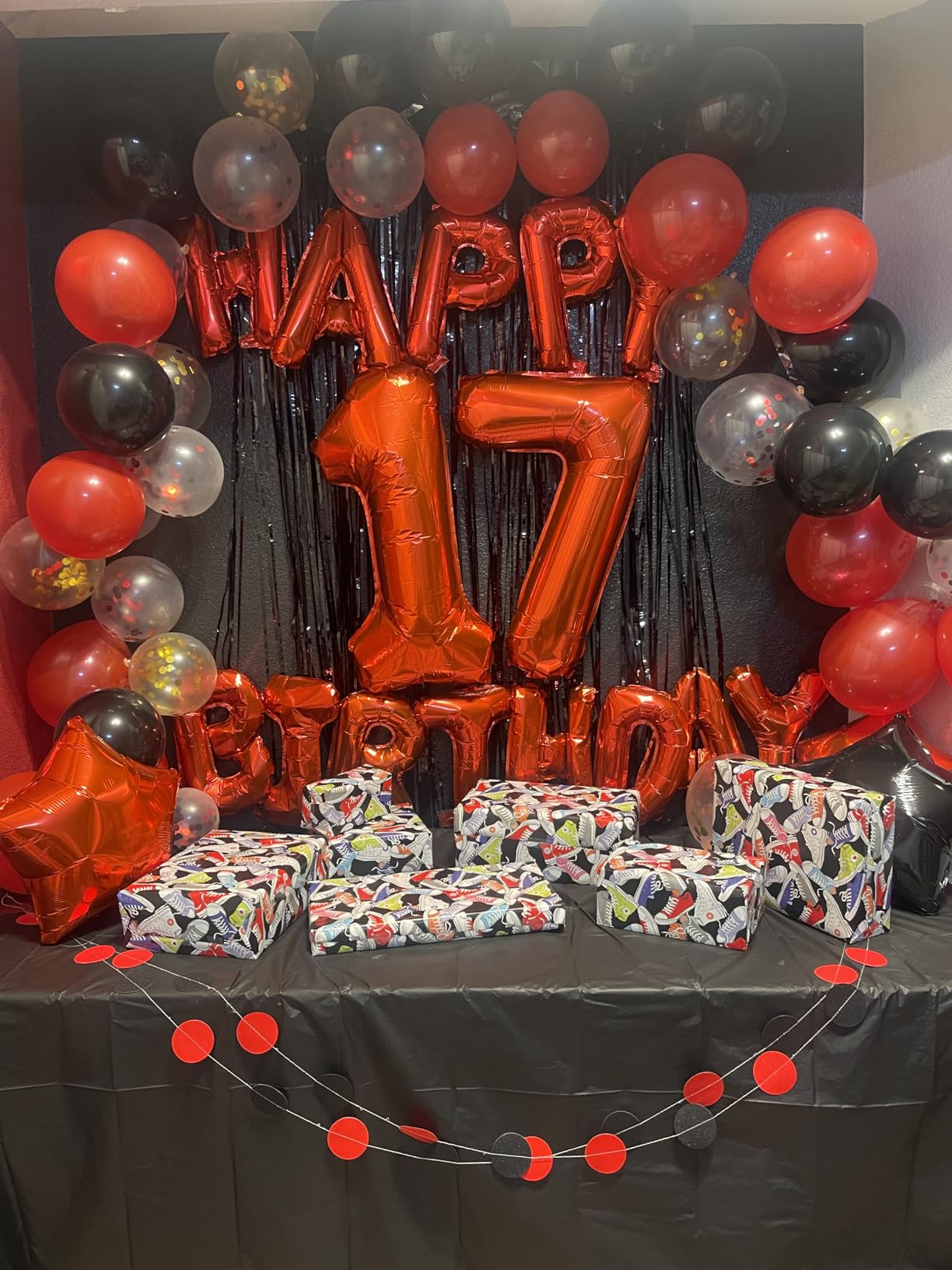 Amazon.com: Red 17TH Birthday Party Decorations Supplies Red theme ...