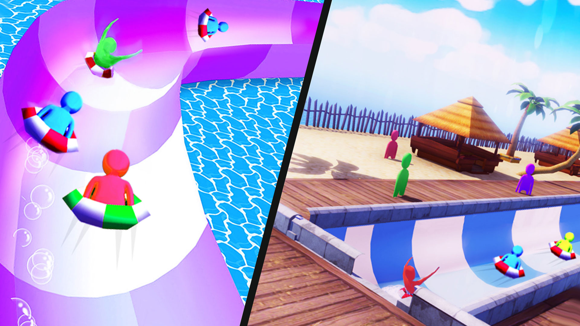 Aqua Water Slide Stunt Race Challenge: Extreme Water Park Swimming Pool ...