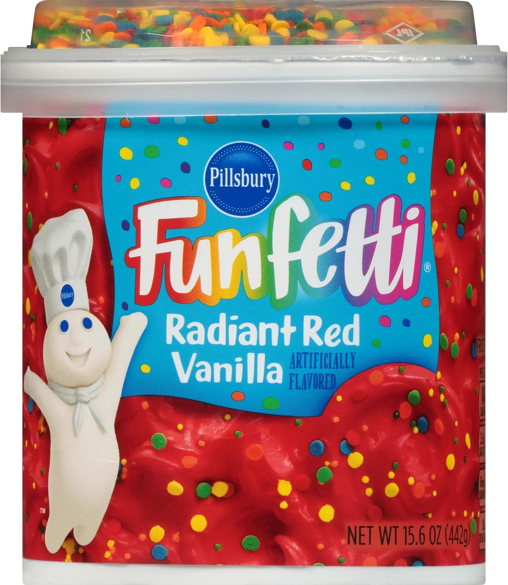 Amazon.com : Pillsbury Radiant Red Vanilla Funfetti Frosting (Pack of 2 ...