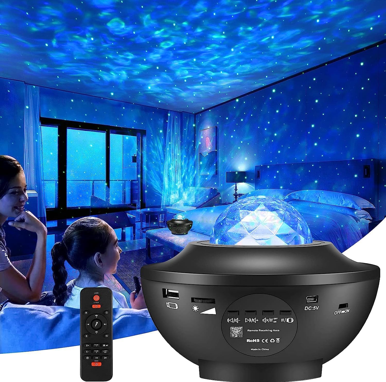 Buy FlexFive Starry Galaxy Night Light Ceiling Projector with Remote ...