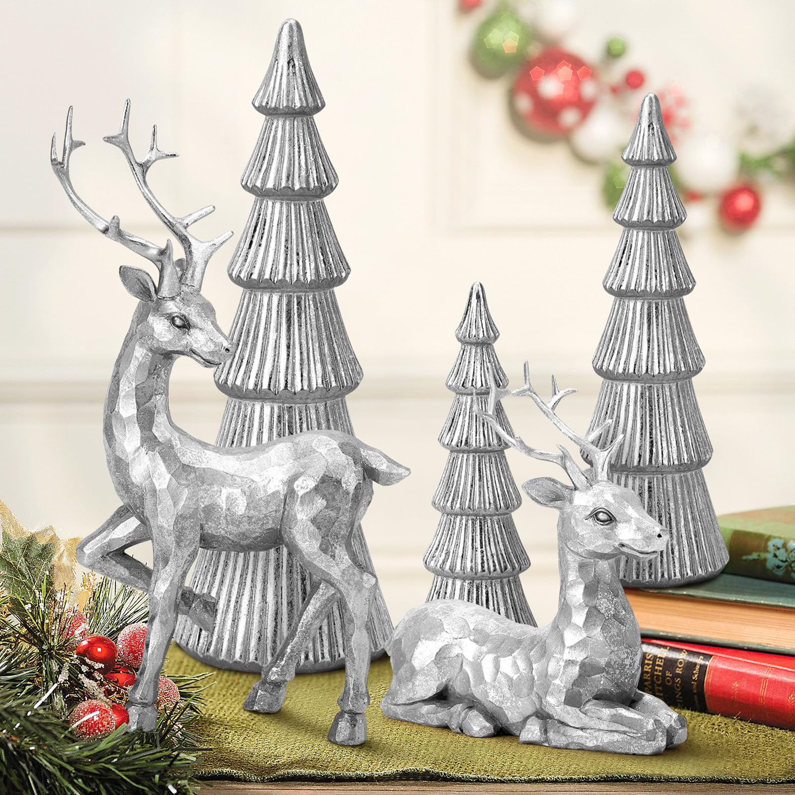 Amazon.com: Hommtina Reindeer Christmas Decoration and Mini Christmas ...