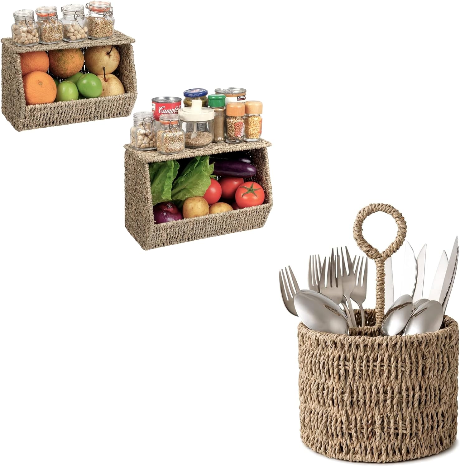 Amazon.com: StorageWorks Fruit Basket, Kitchen Counter Organizer with ...