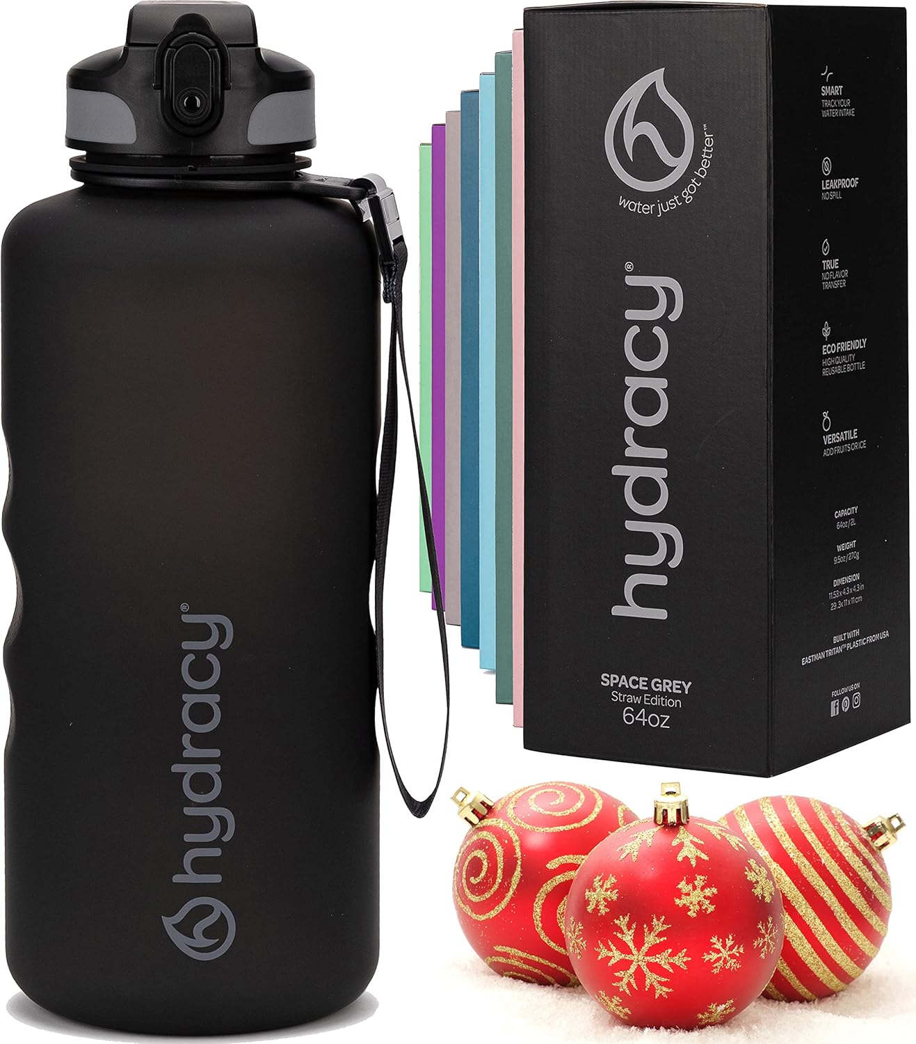 Hydracy Trinkflasche mit Strohhalm und Zeitmarkierung - 2L Wasserflasche - BPA-freie ...