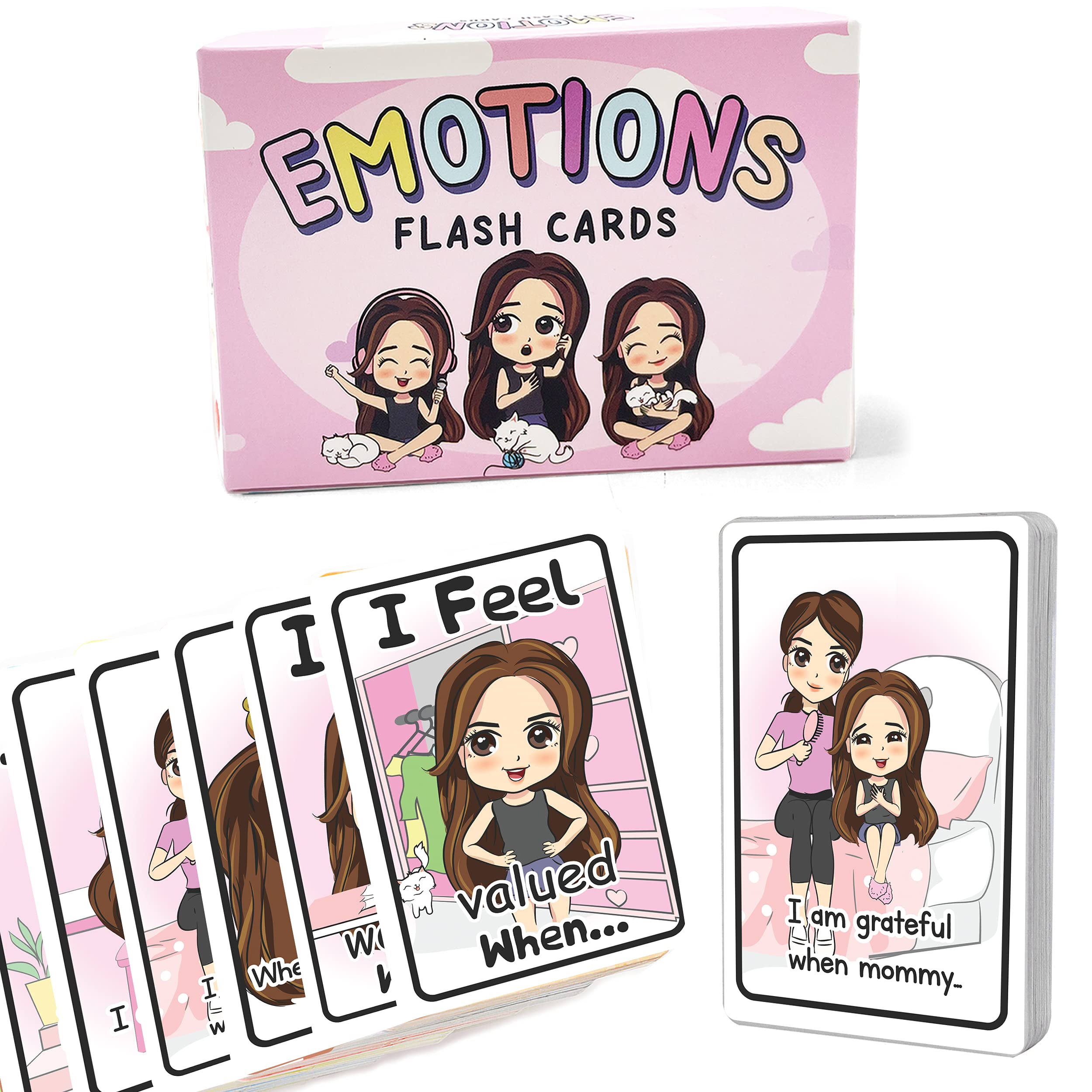 Buy Girls Emotion Cards Autism Learning Materials Feelings Flashcards ...