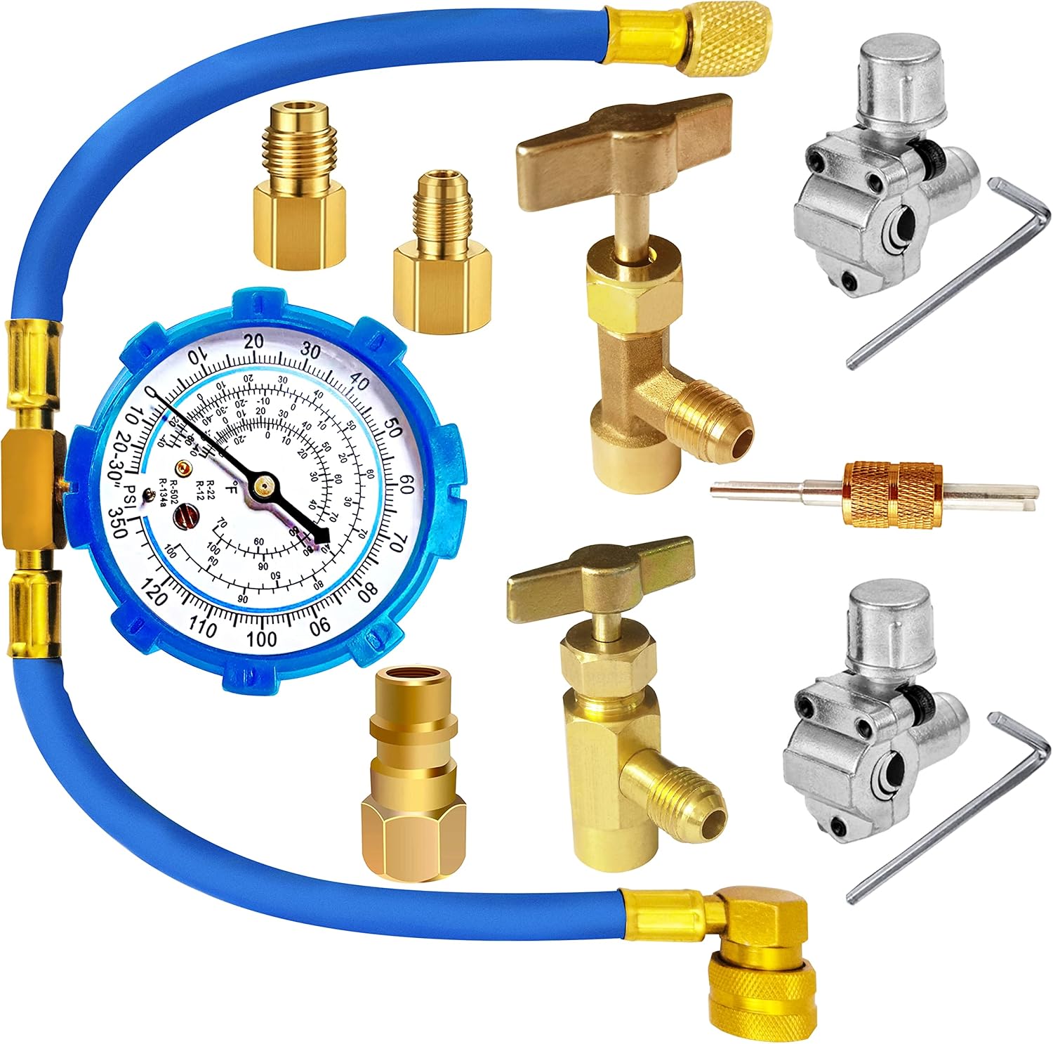 Amazon.com: R134A AC Refrigerant Charge Hose with Pressure Gauge, 134A ...