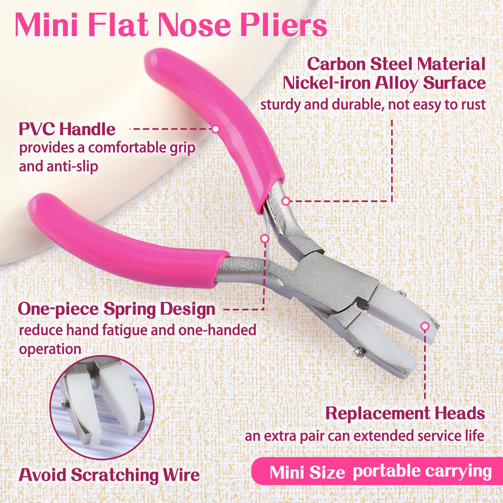 Snapklik.com : 3.5-Inch Double Nylon Flat Jaw Pliers For Jewelry Making ...