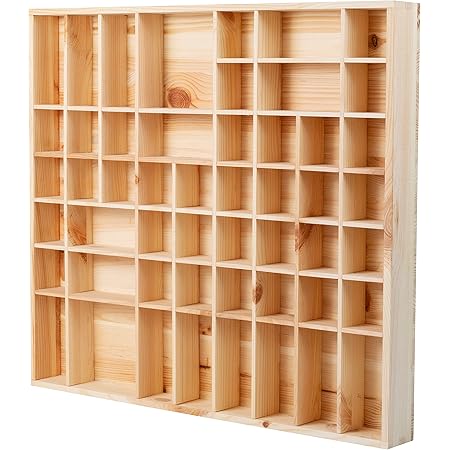 DECOCRAFT Multi Compartment Wooden Wall Storage Display Unit Shelf 51 ...