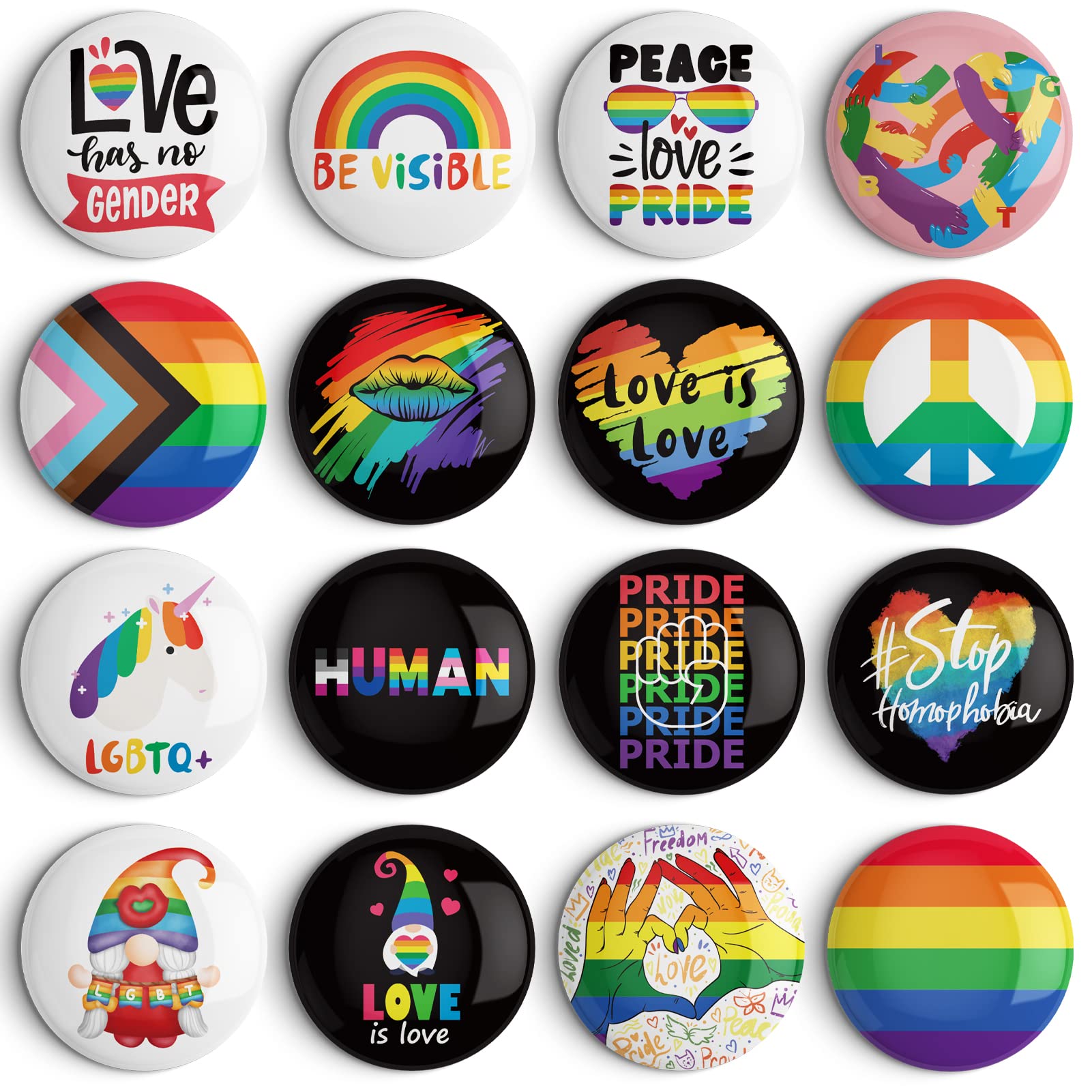 Amazon.com: 48 Pcs Pride Pins, Gay Lgbtq Stuff Merch Accessories Button ...