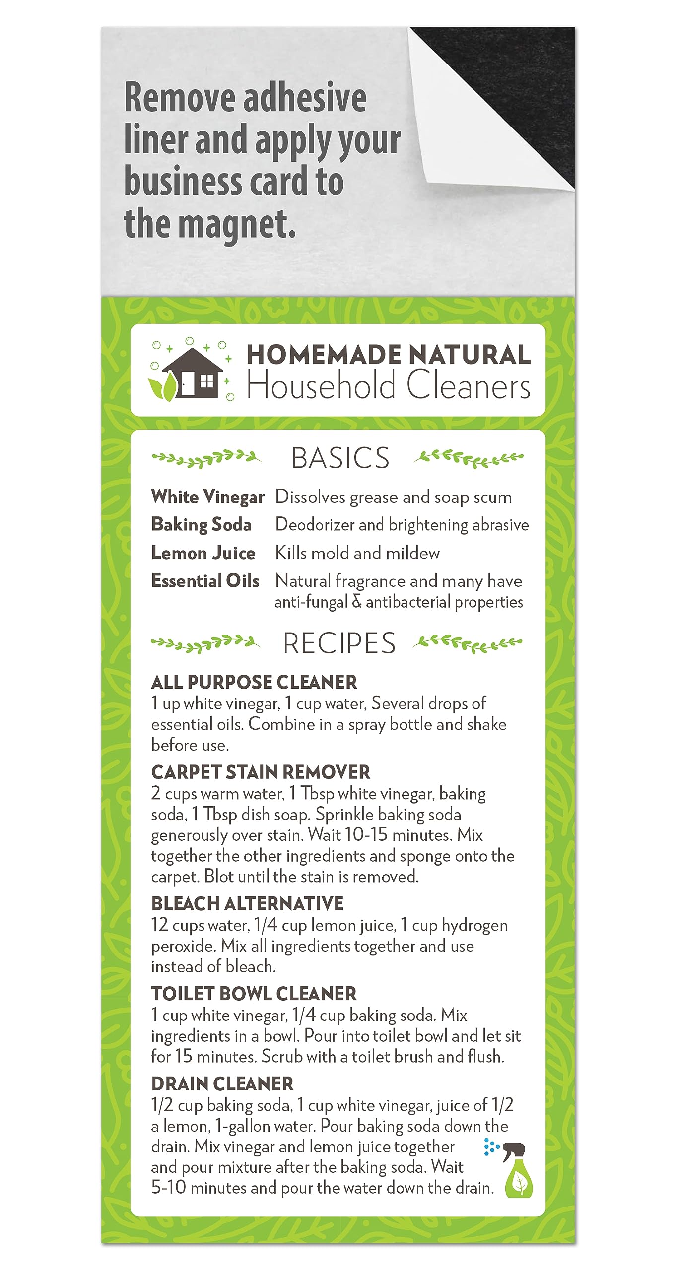 Amazon.com: Business Card Peel and Stick Magnet with Household Reference Card, Mails for 1oz ...