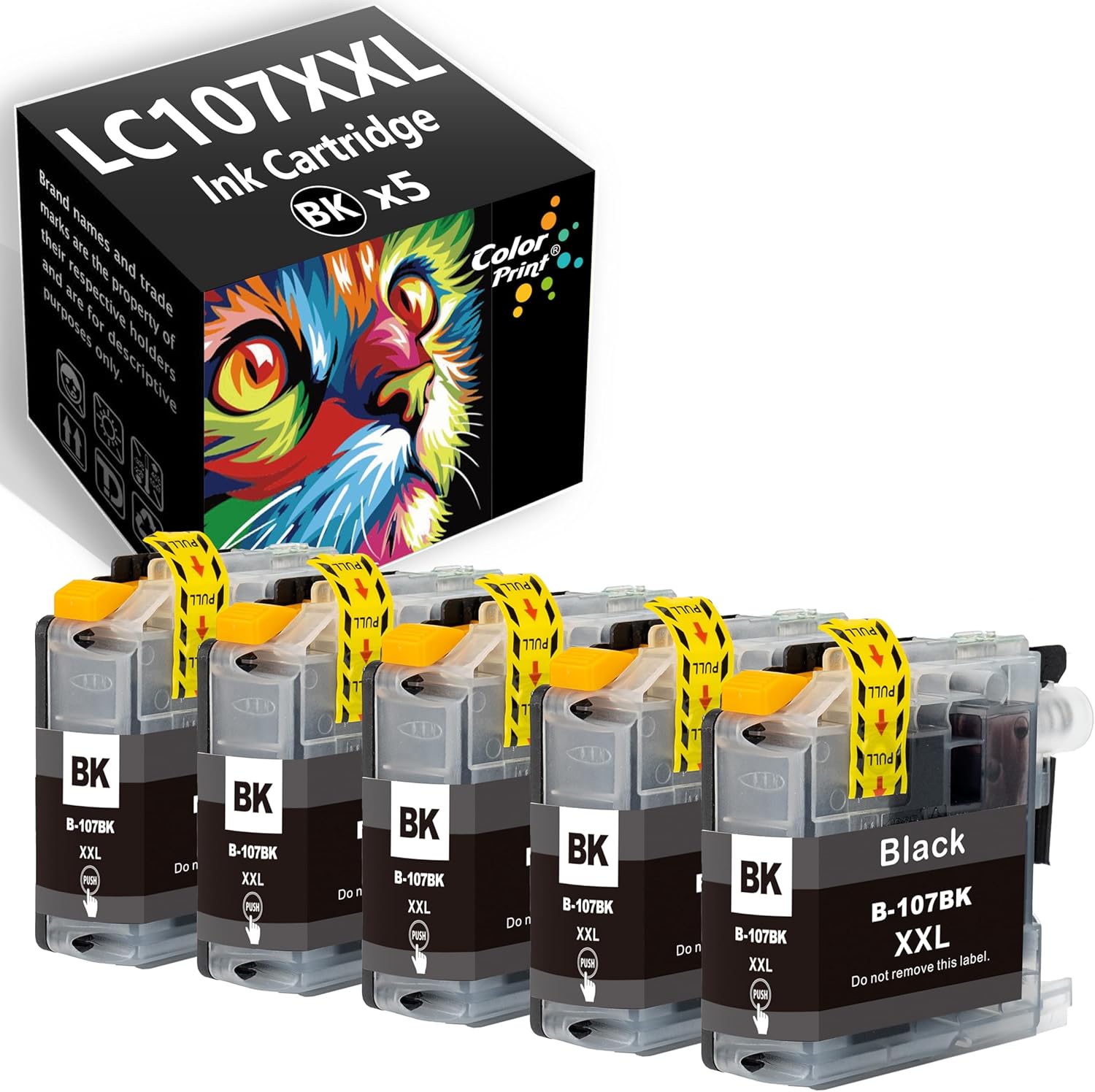 Amazon.com: ColorPrint Compatible Ink Cartridge Replacement for Brother LC107 XXL LC-107 LC107BK ...
