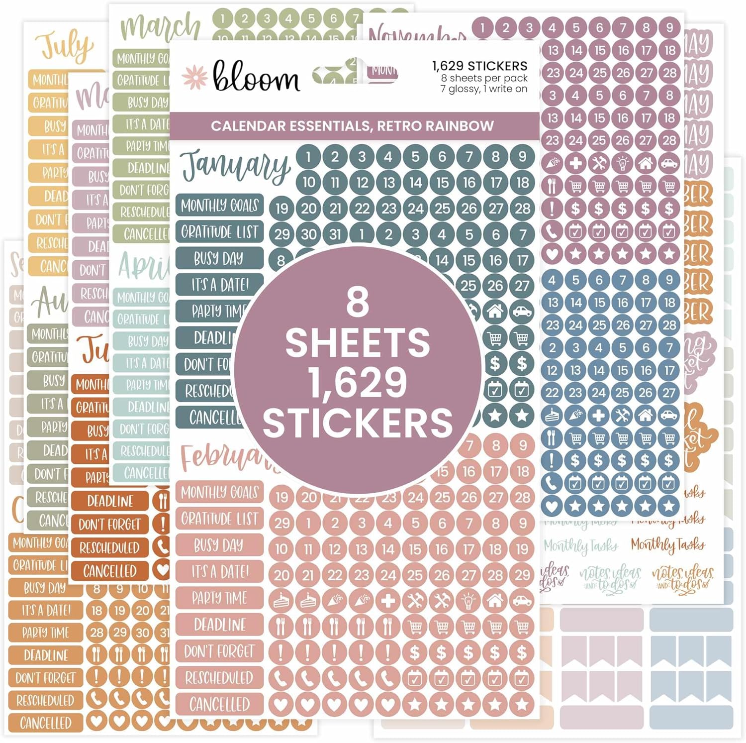 Amazon.com: bloom daily planners Calendar Essentials Planner Stickers ...