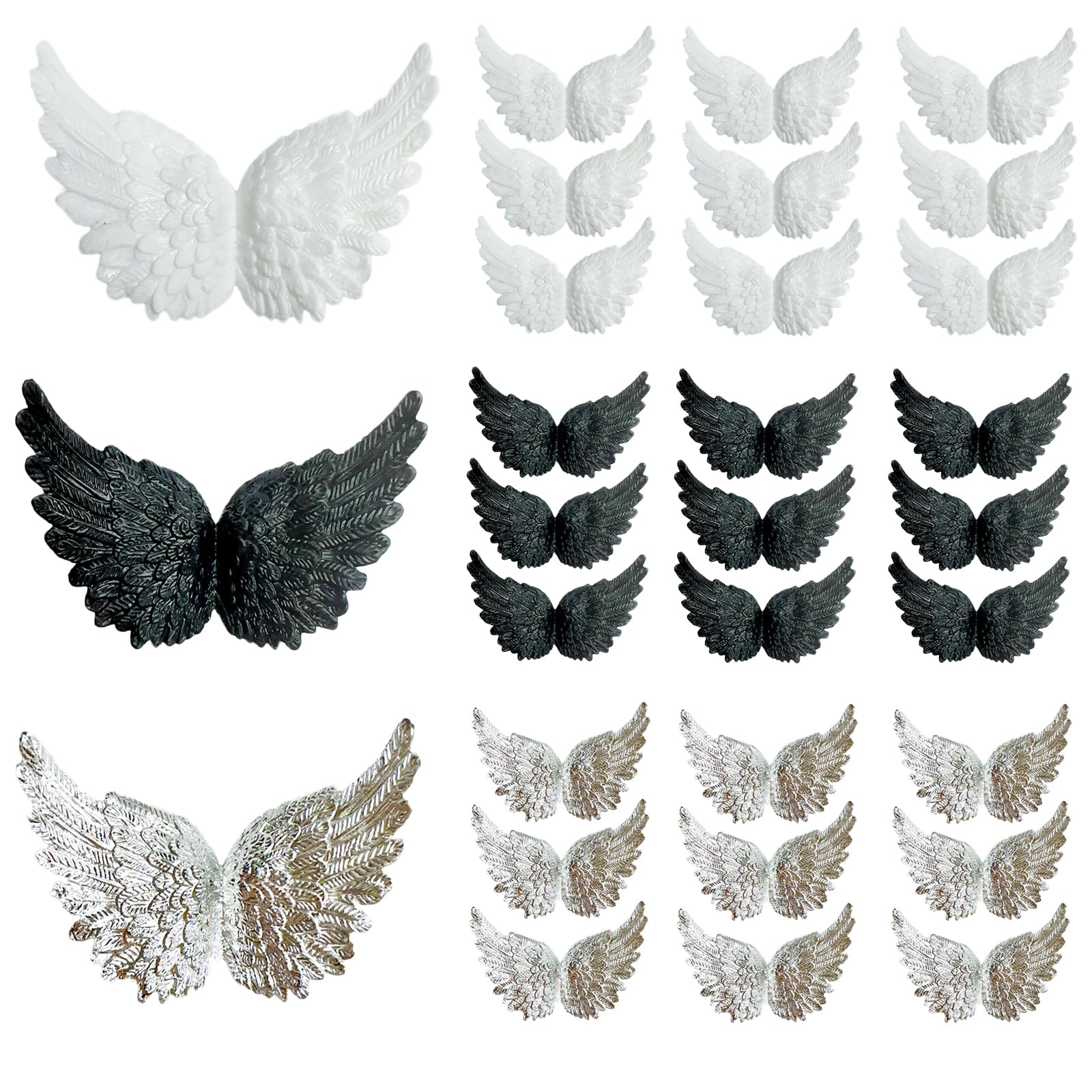 Amazon.com: DANUDON Christmas Angel Wings for Crafts, 30PCS Silver ...